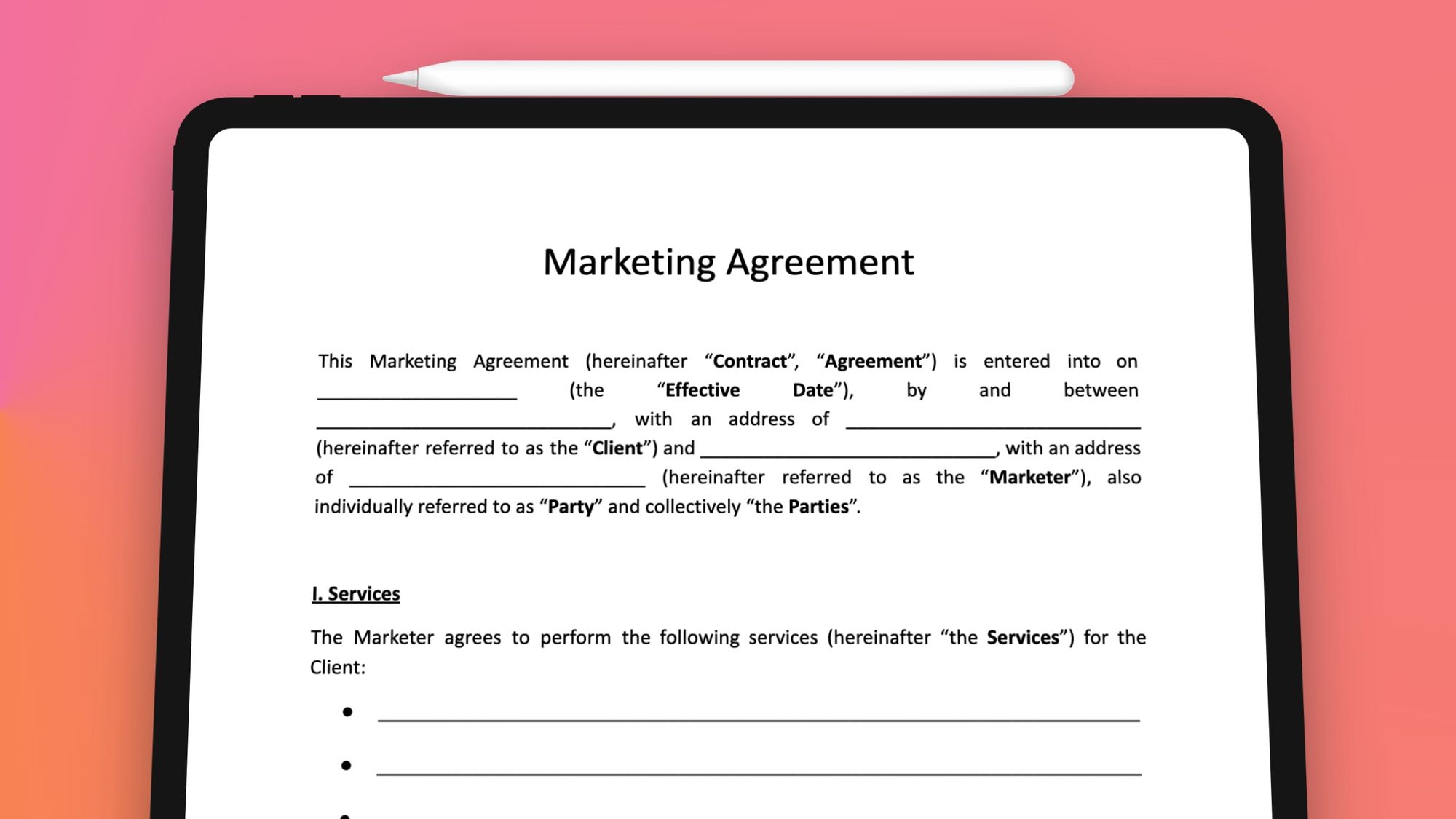 THE Working Marketing Agreement Template (100% Free)