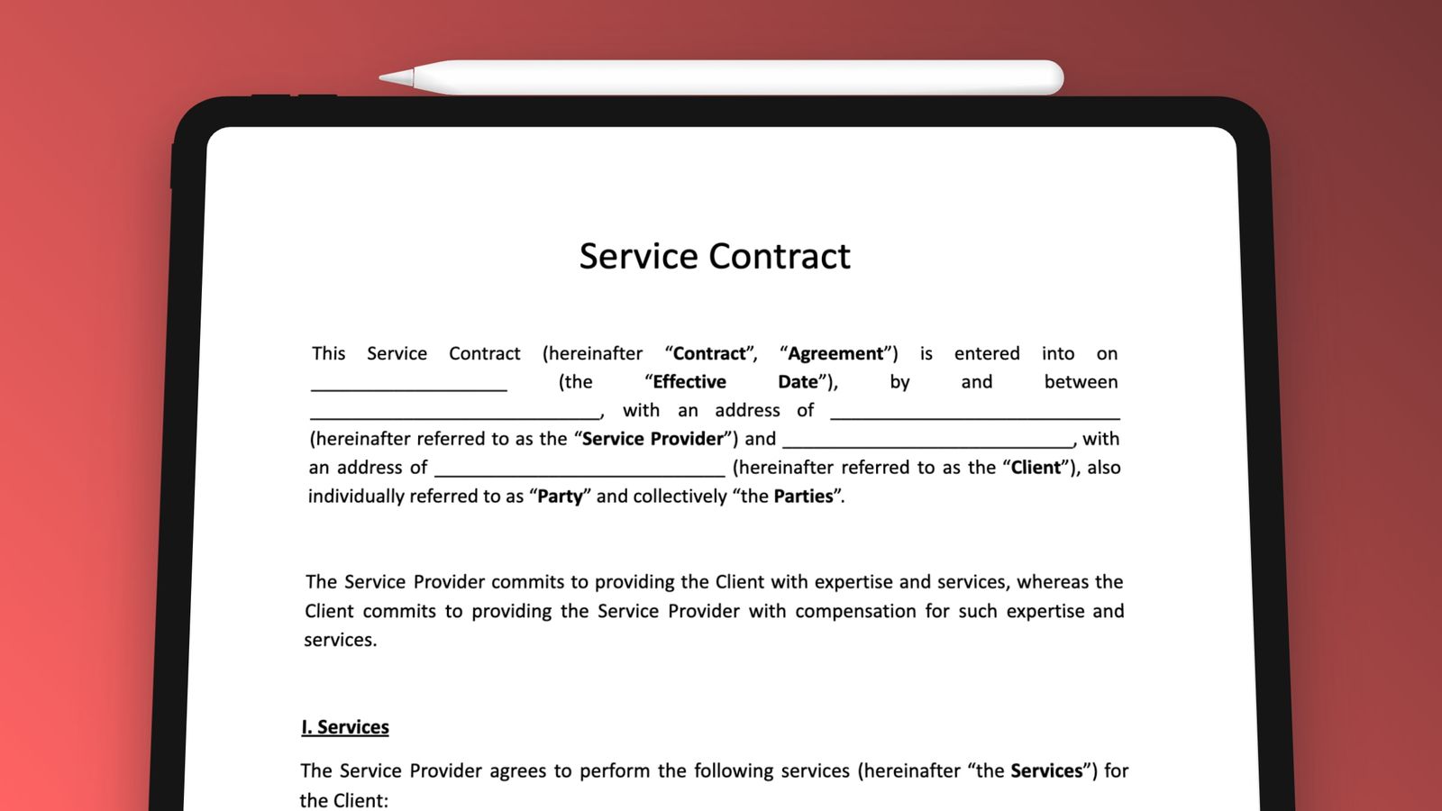 THE Working Service Contract Template (Free)