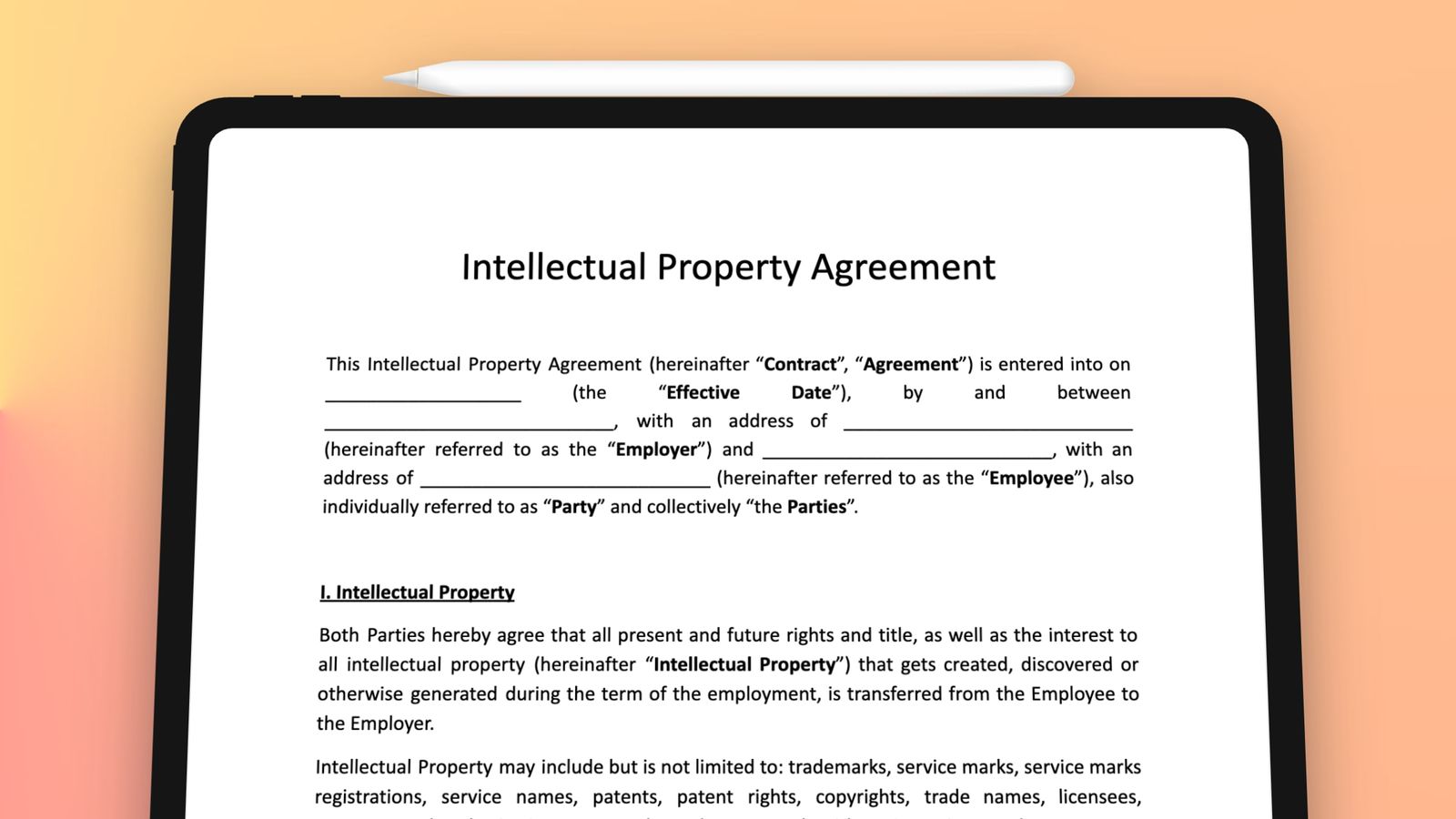 THE Working Intellectual Property Agreement Template (Free)
