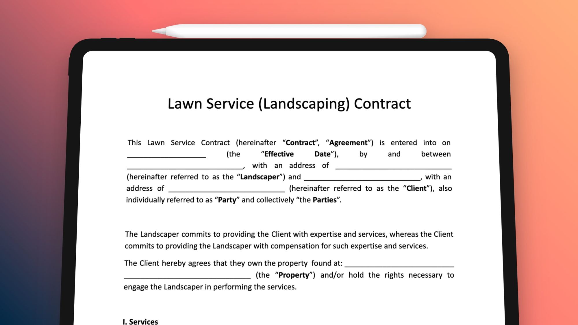 THE Working Lawn Service Contract Template (Landscaping)