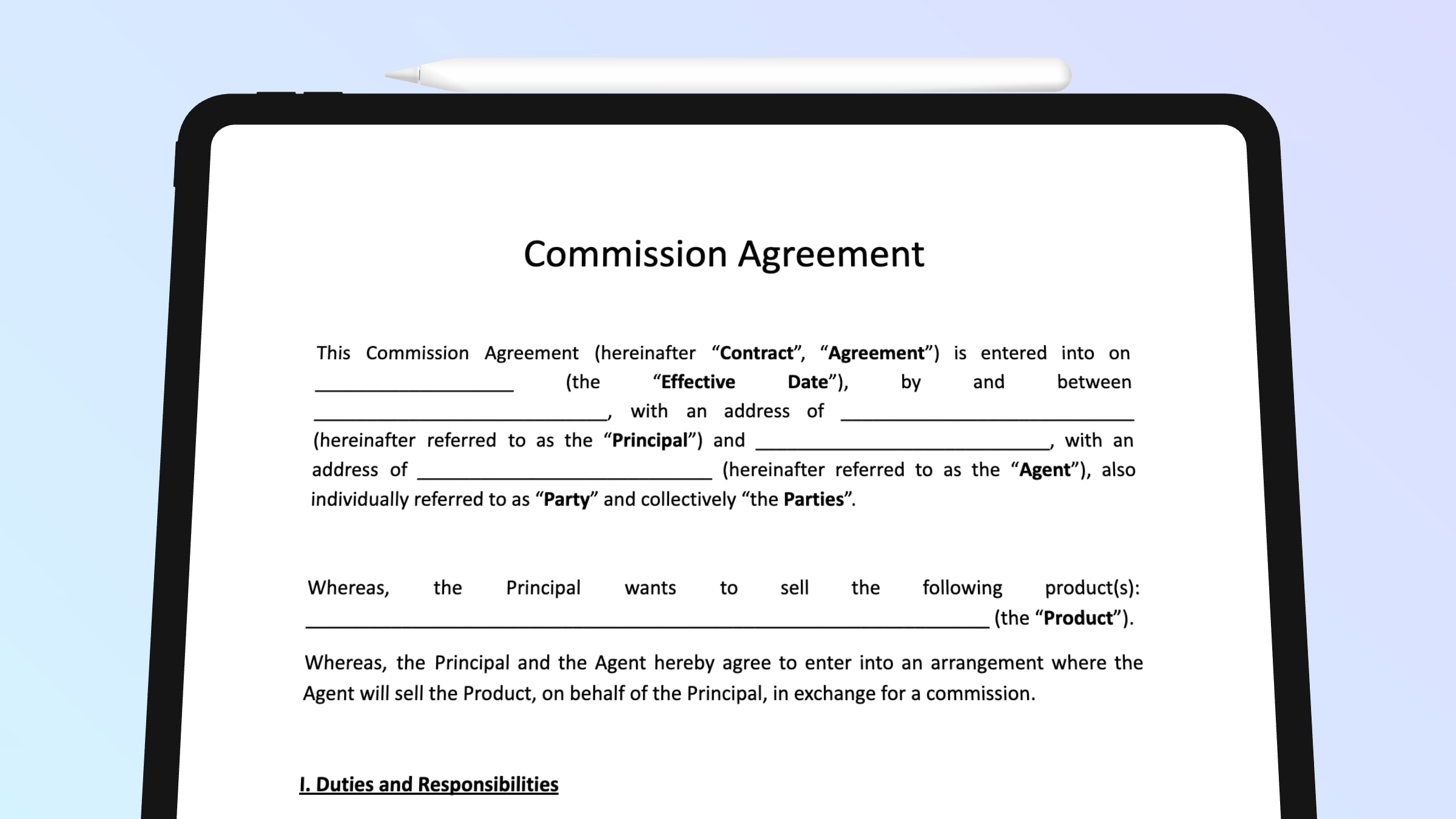 THE Working Commission Agreement Template Free Editable THE Working Commission Agreement Template Free Editable