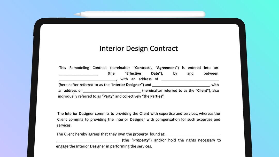 THE Working Interior Design Contract Template (FREE)