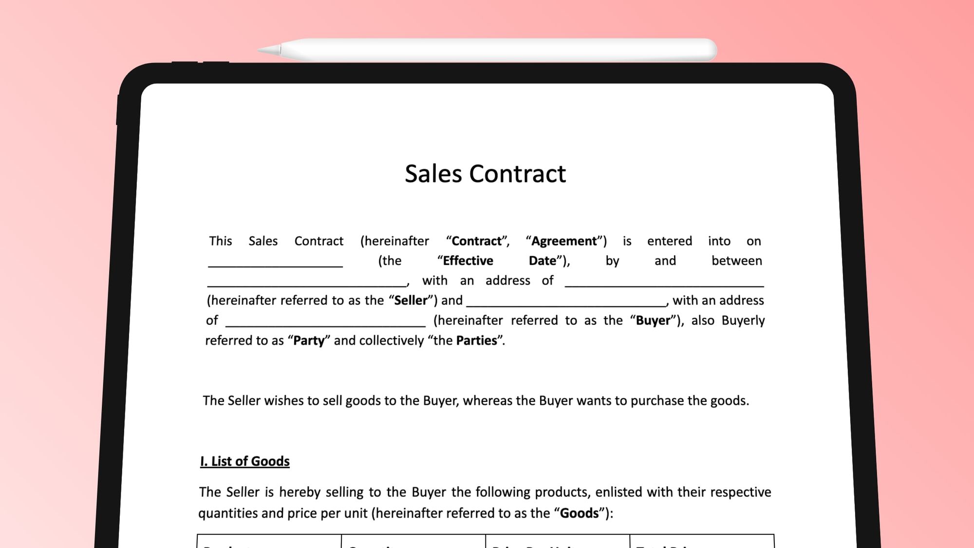 THE Working Sales Contract Template (It's Free)