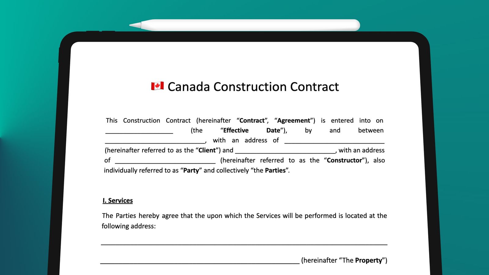 THE Working Canada: Free Construction Contract Template