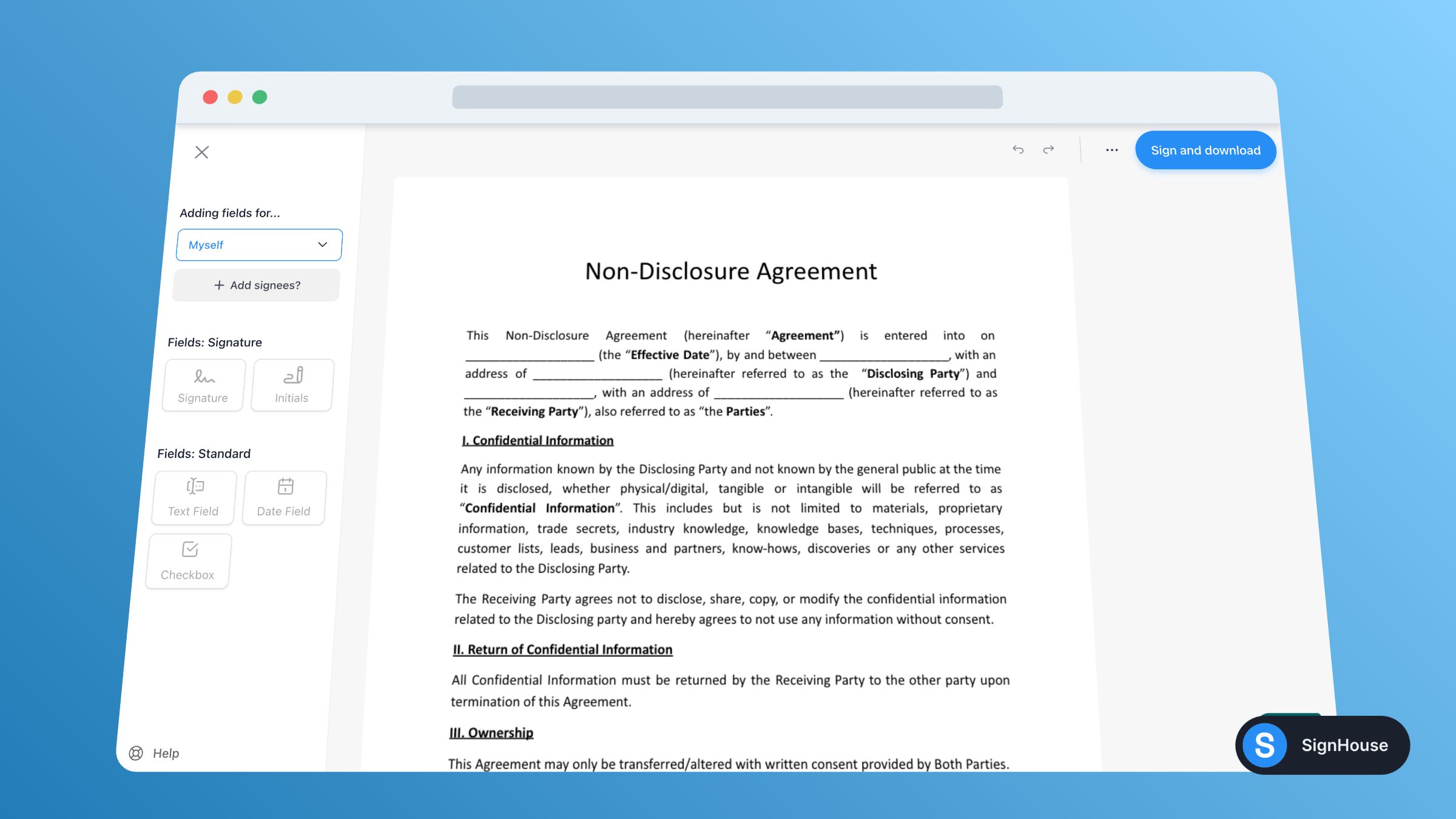 How To Fill & Sign An NDA (Free, 2023) | SignHouse