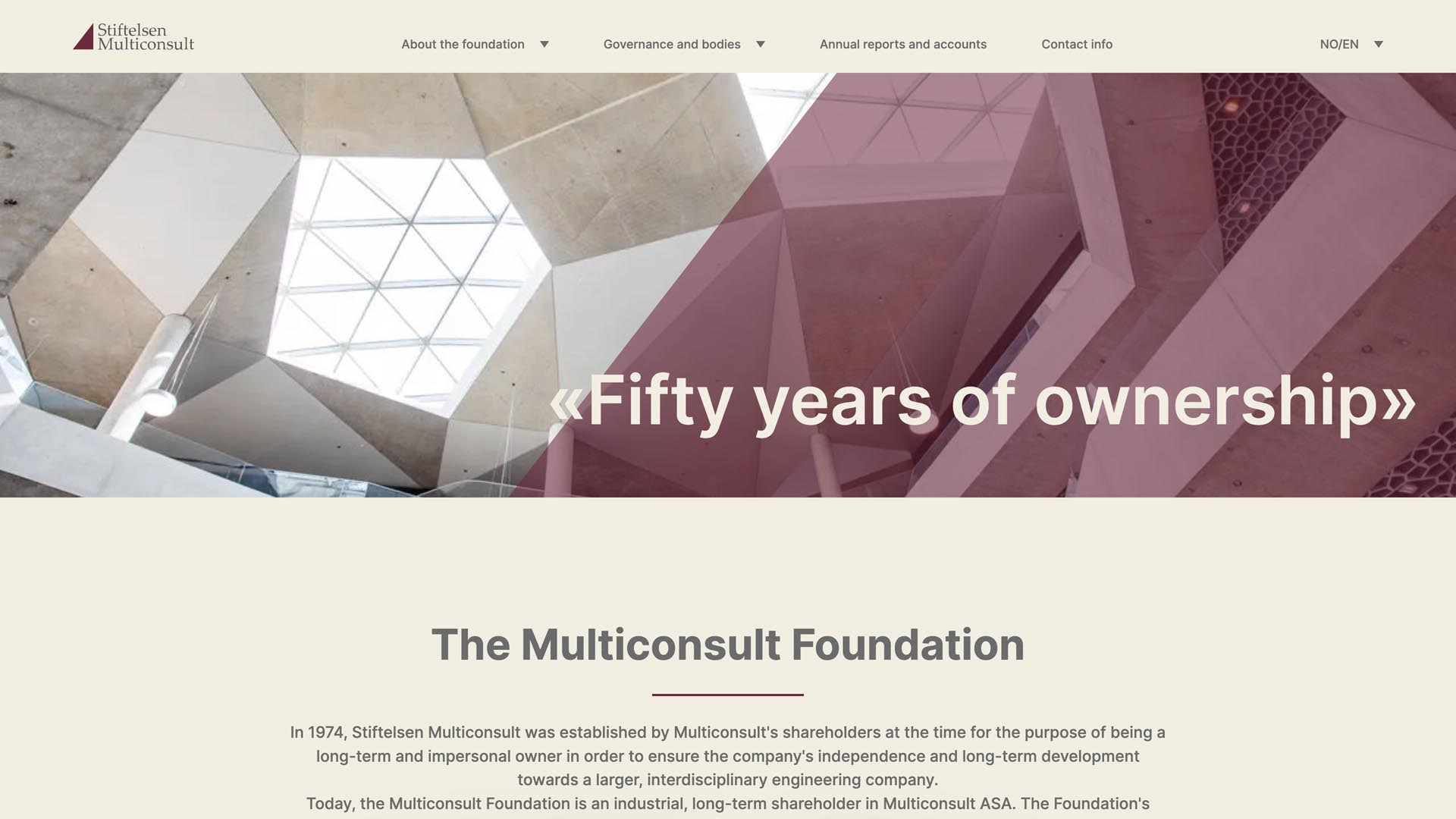 The Multiconsult Foundation - Fifty years of ownership