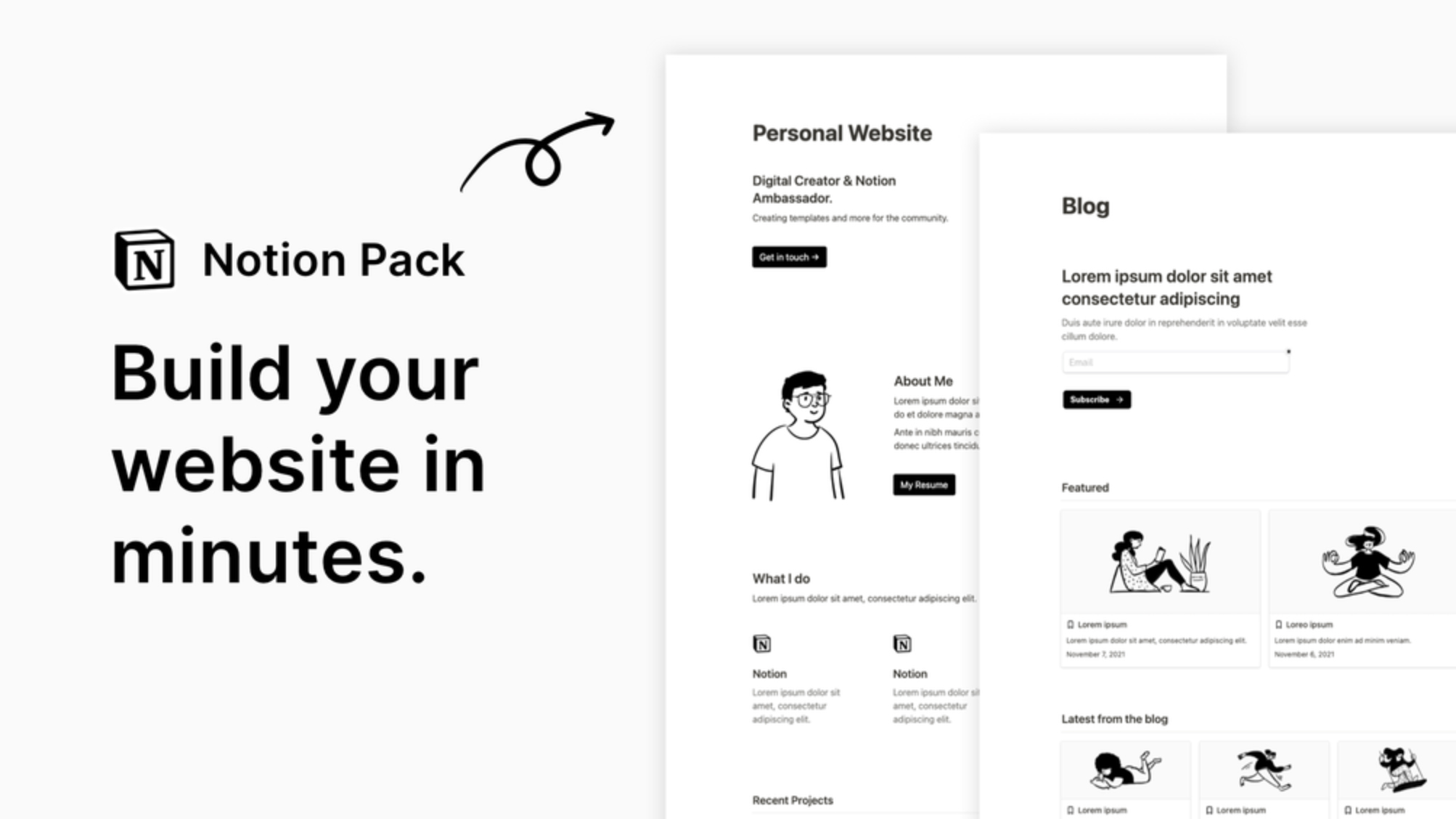 Notion Website Template Pack Notion Template Notionery