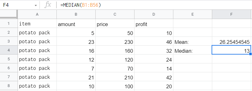 How To Calculate Mean Median And Mode In Google Sheets