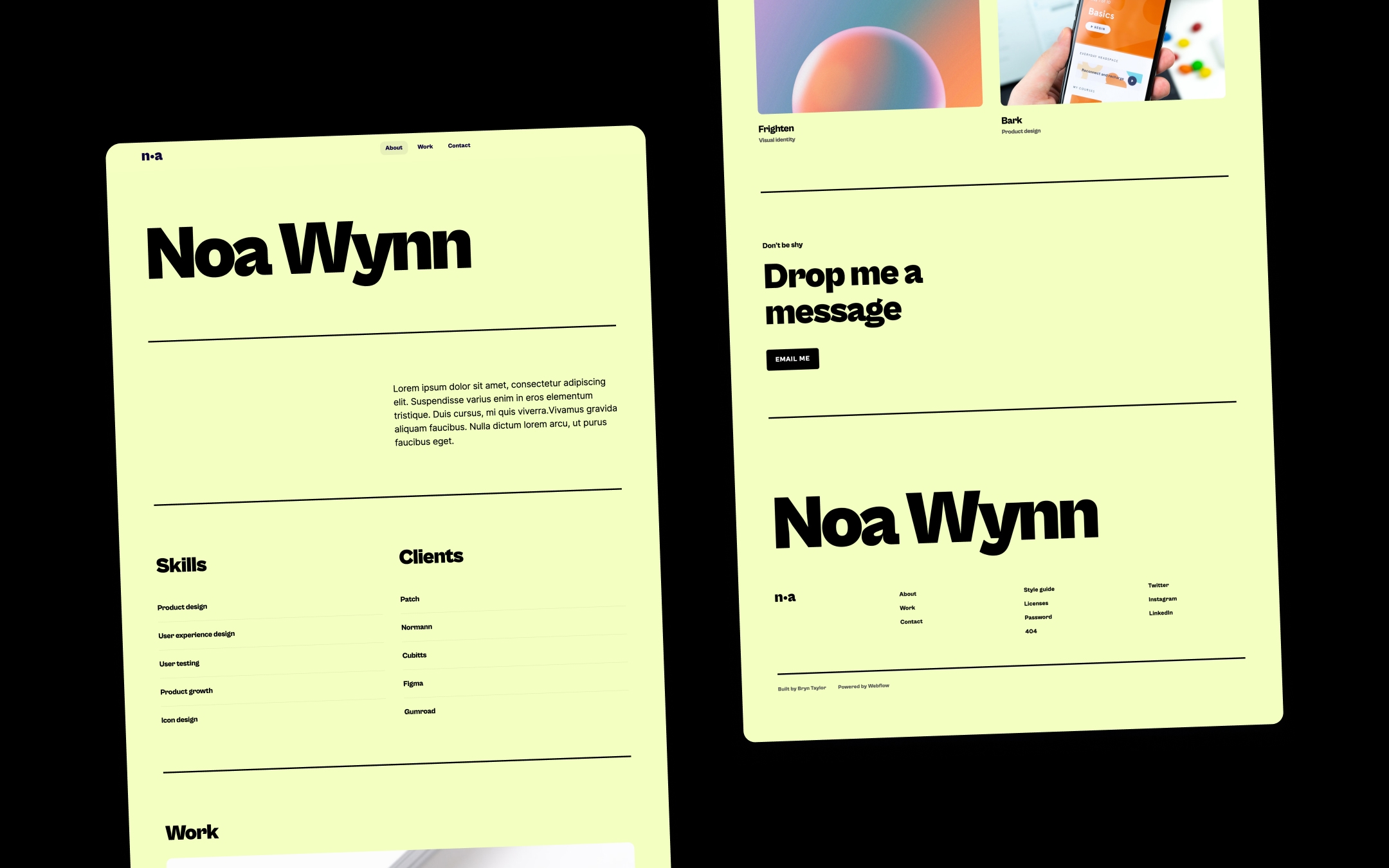 Noa template for Webflow (2023) · Bryn Taylor