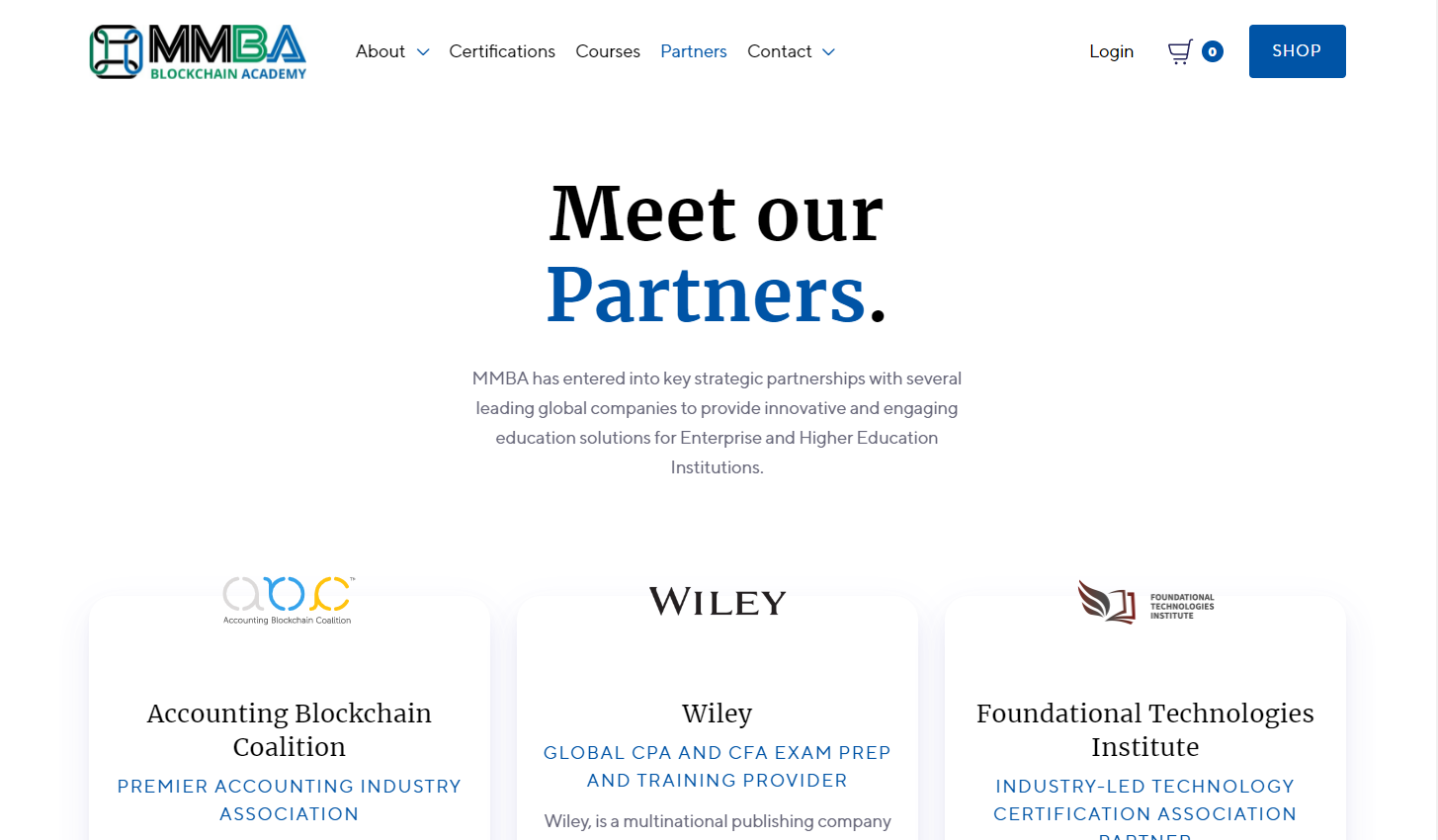 Partners | MMBA - Blockchain Accounting Courses