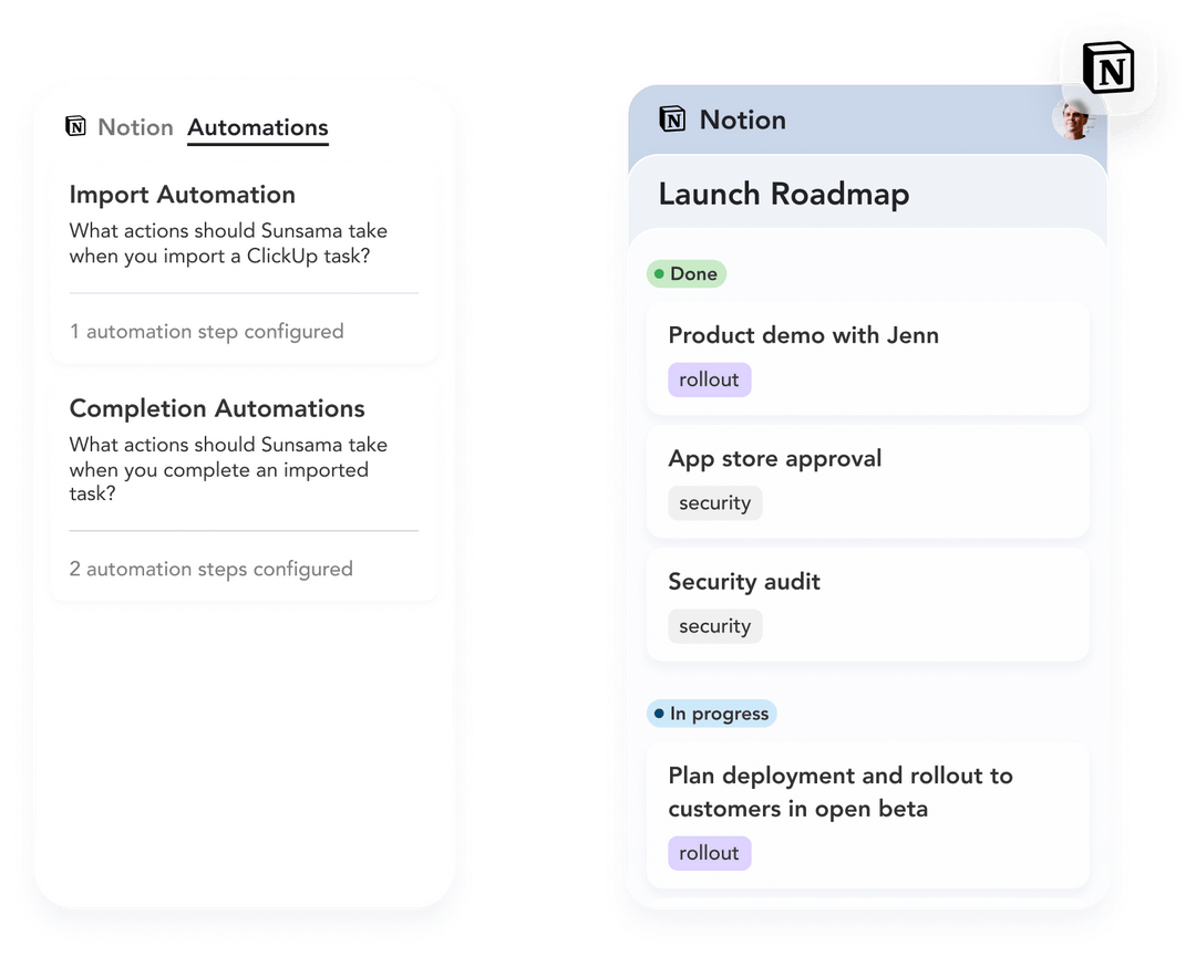 Notion Integration - Sunsama