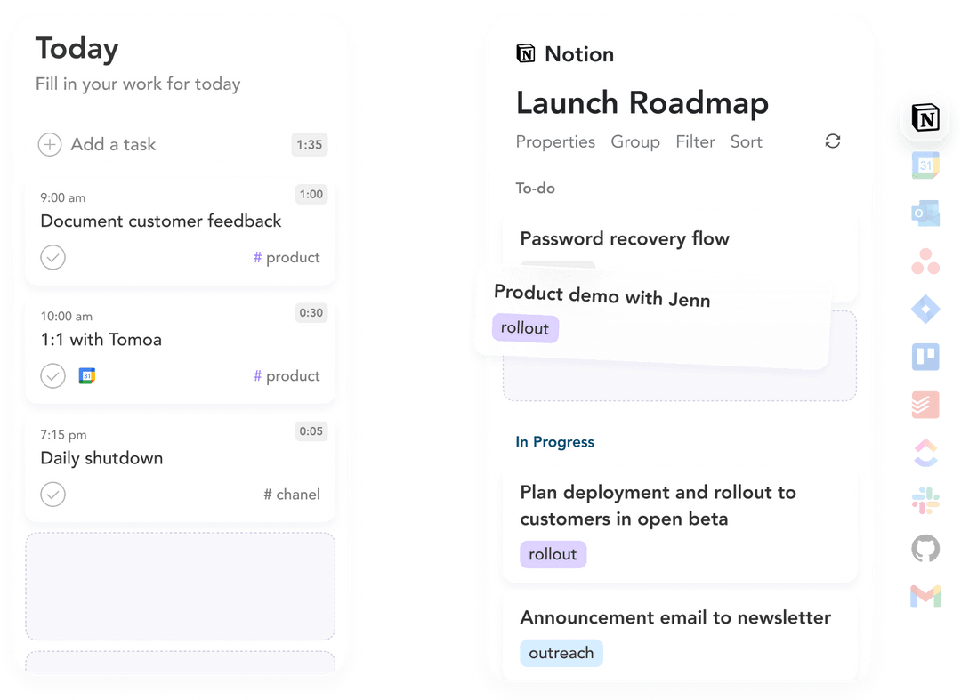 Notion Integration - Sunsama