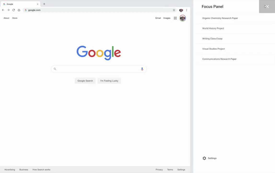 Google Chrome Focus Window