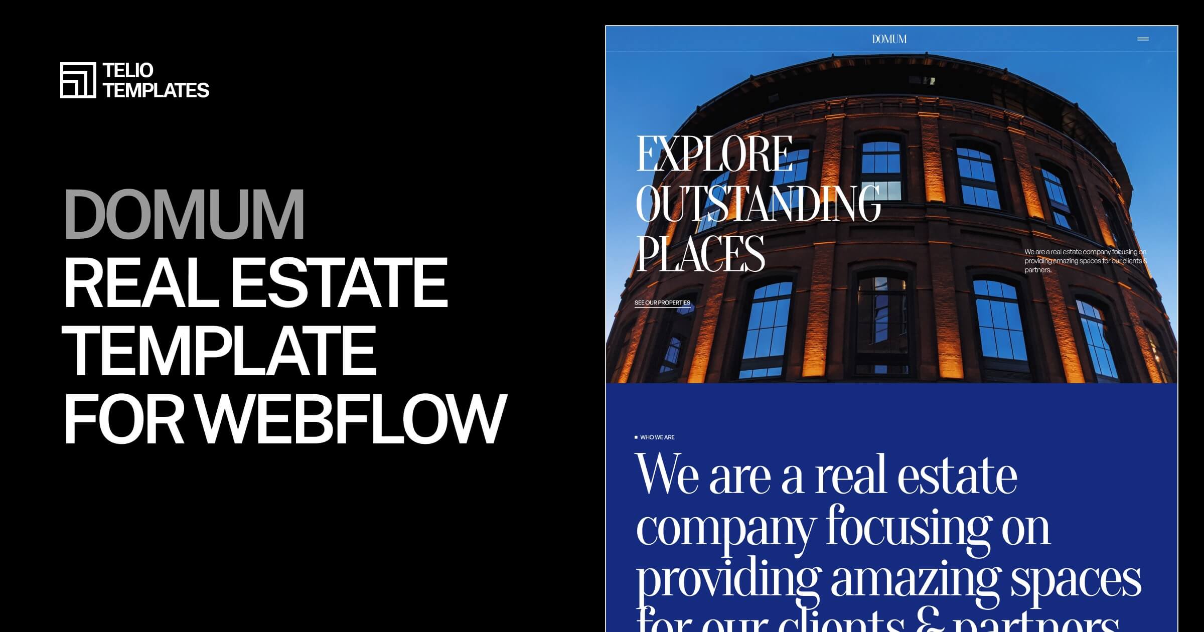 Domum Real Estate Template By Telio Templates I Outstanding Webflow 