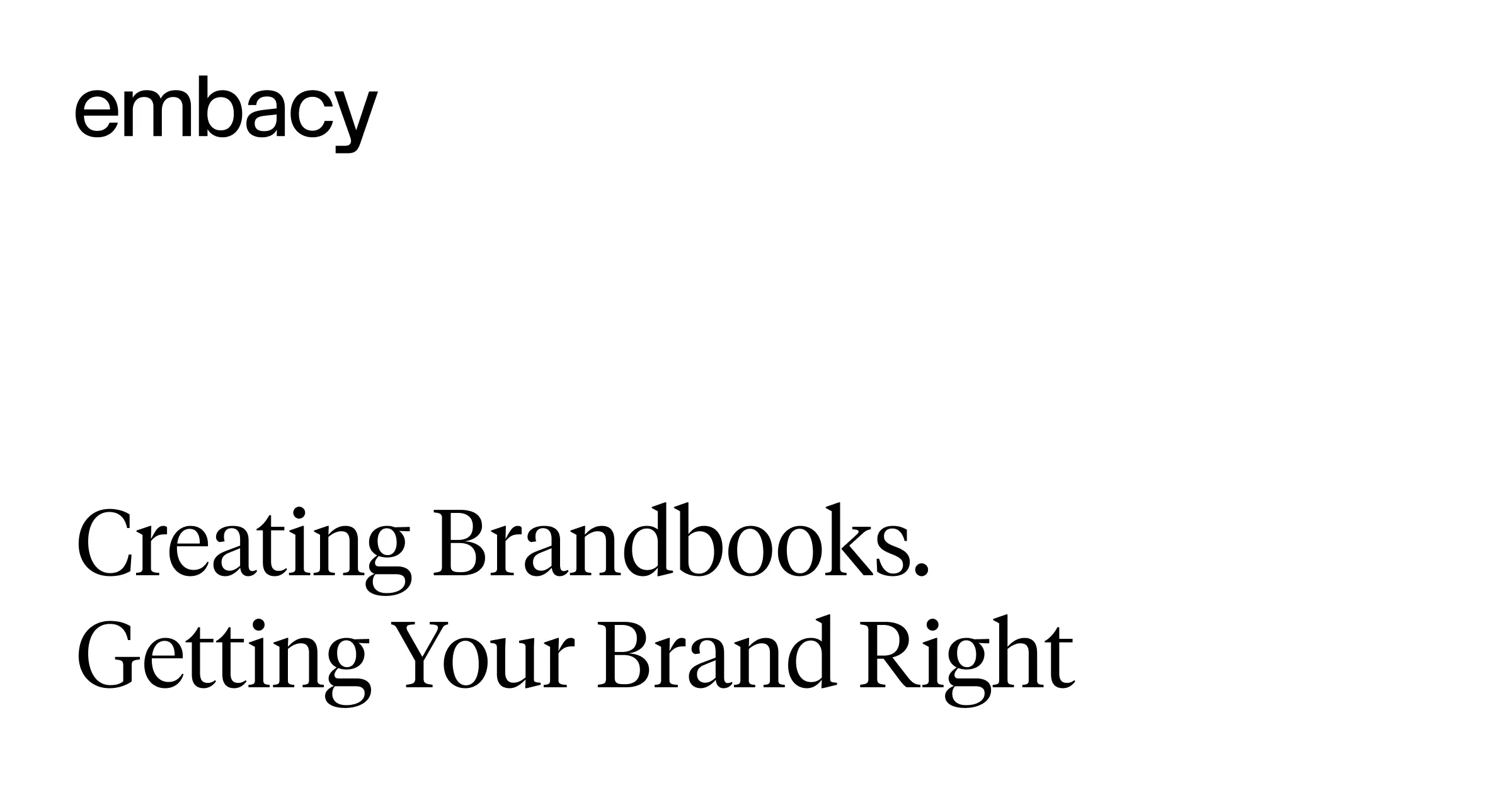Creating Brandbooks | embacy web design