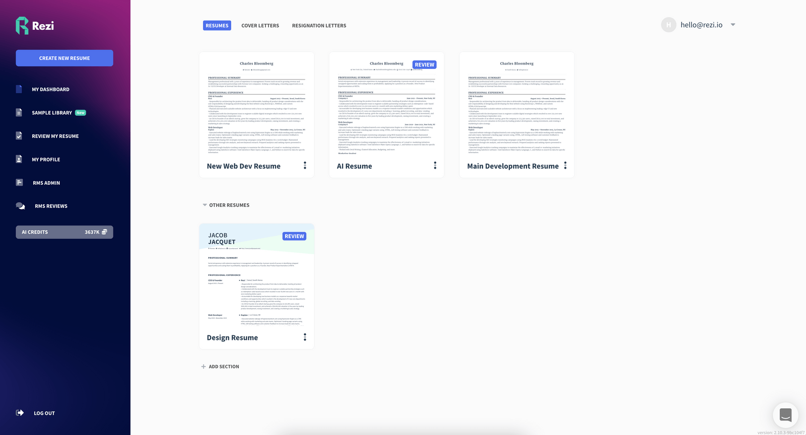 Rezi - The Leading AI Resume Builder trusted by 768,967 users