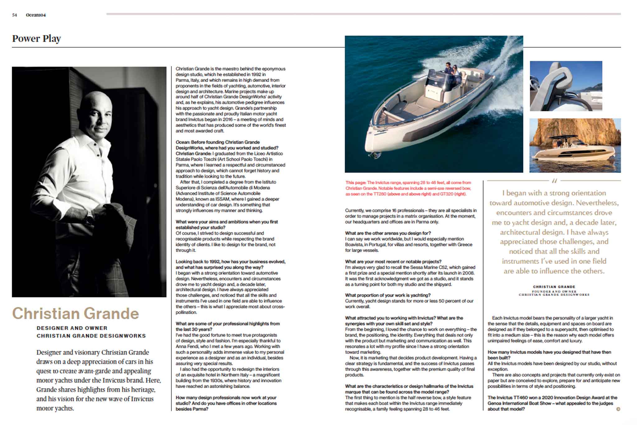 Invictus Yacht featured in Ocean Magazine | Sundance Marine