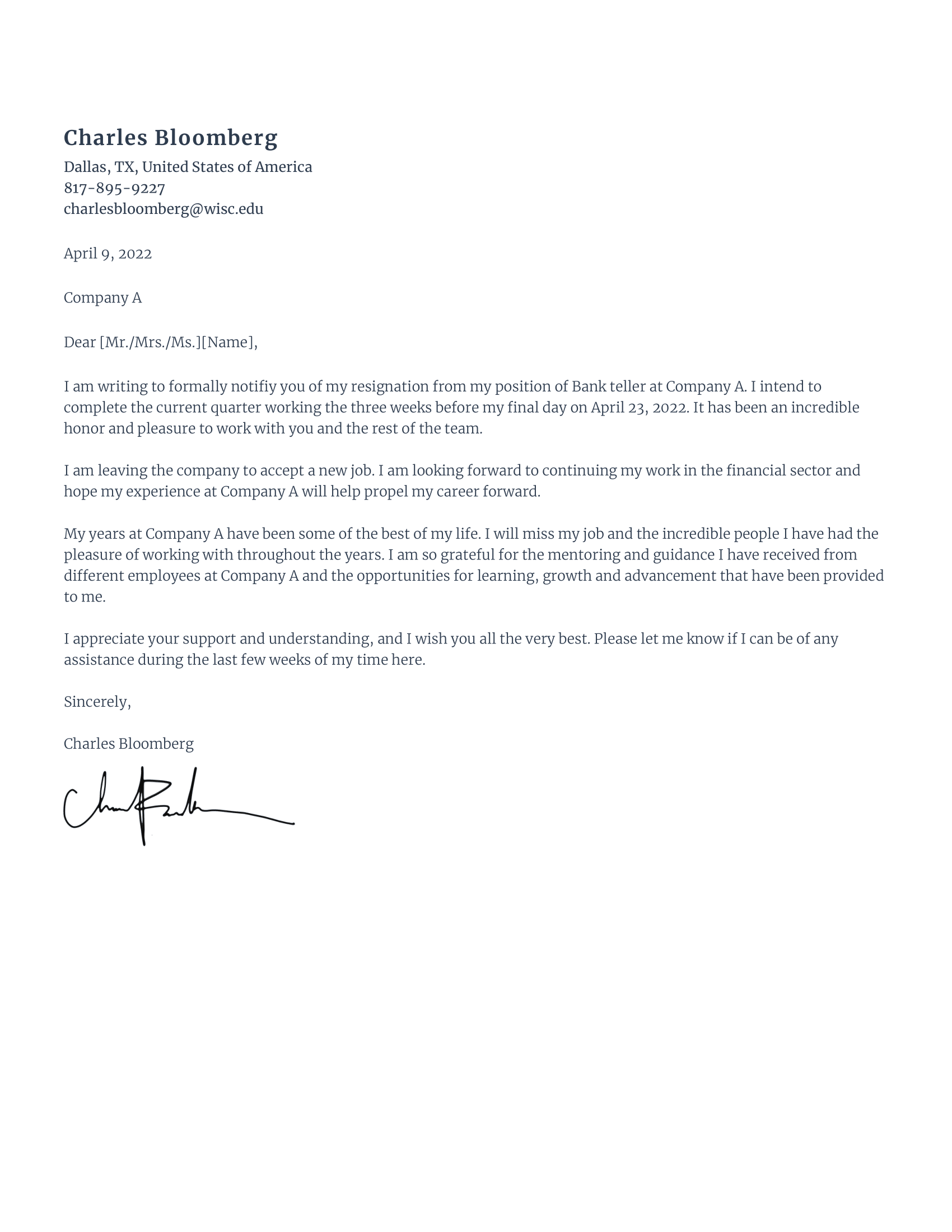 Unique Info About Good Resignation Letter Template Warehouse Resume Nofire