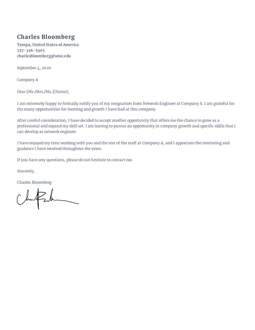 100+ Free Resignation Letter Templates & Samples - Rezi