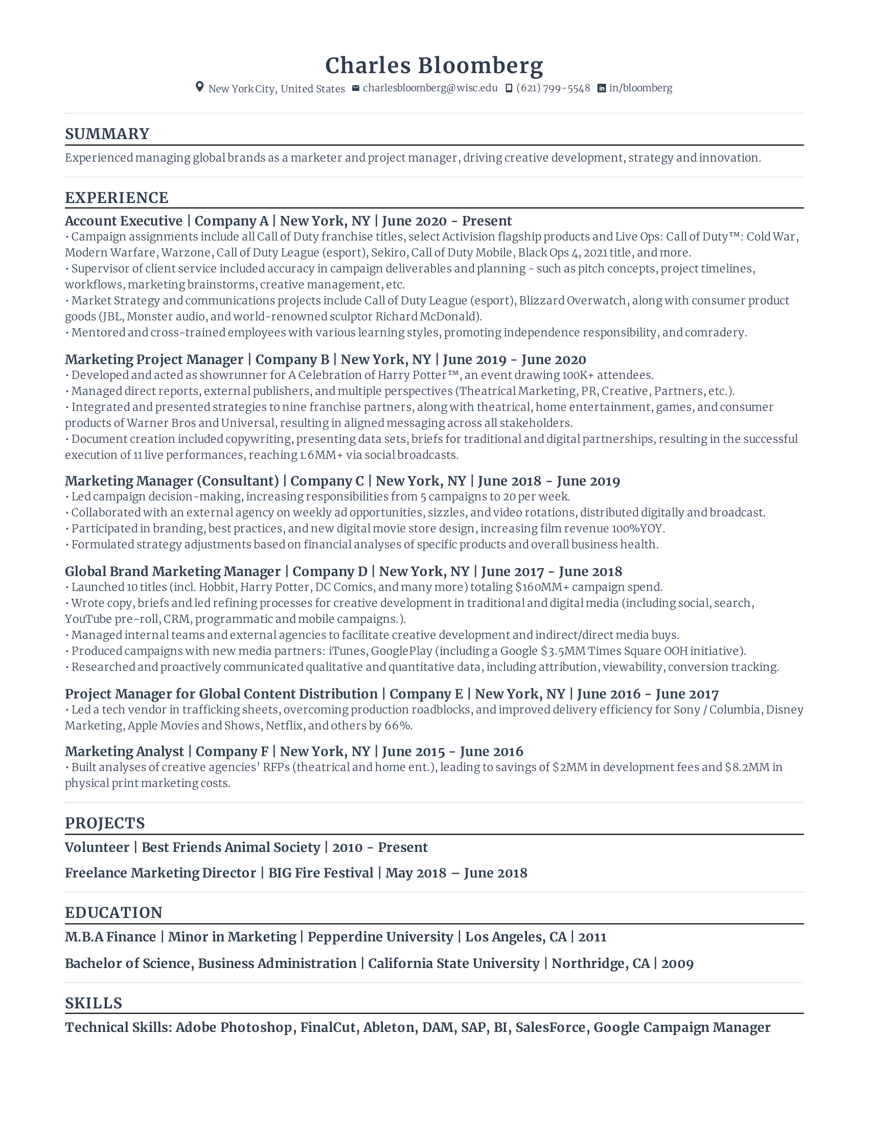 Free Account Executive Resume Sample Rezi