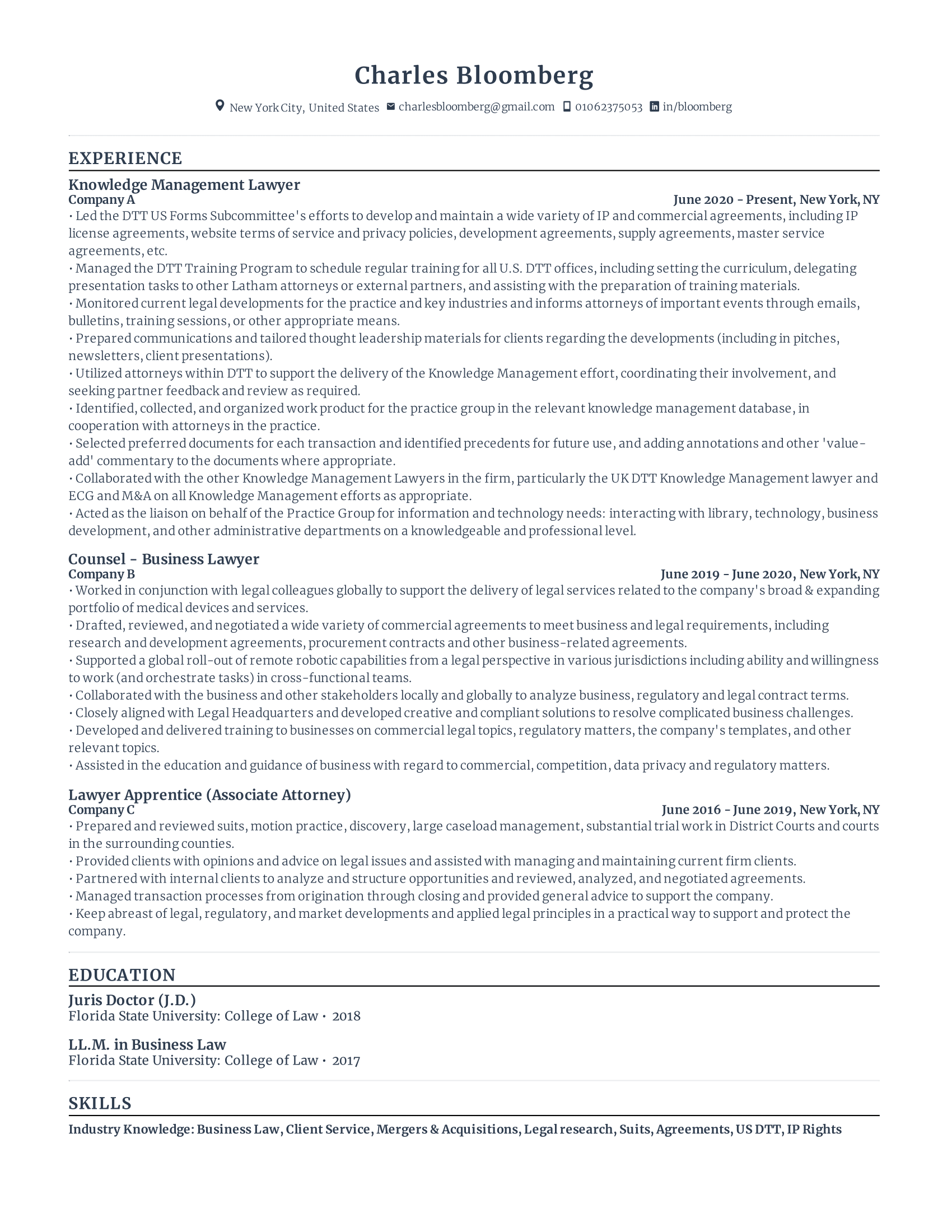 Lawyer Resume Example For 2023 Rezi Ai