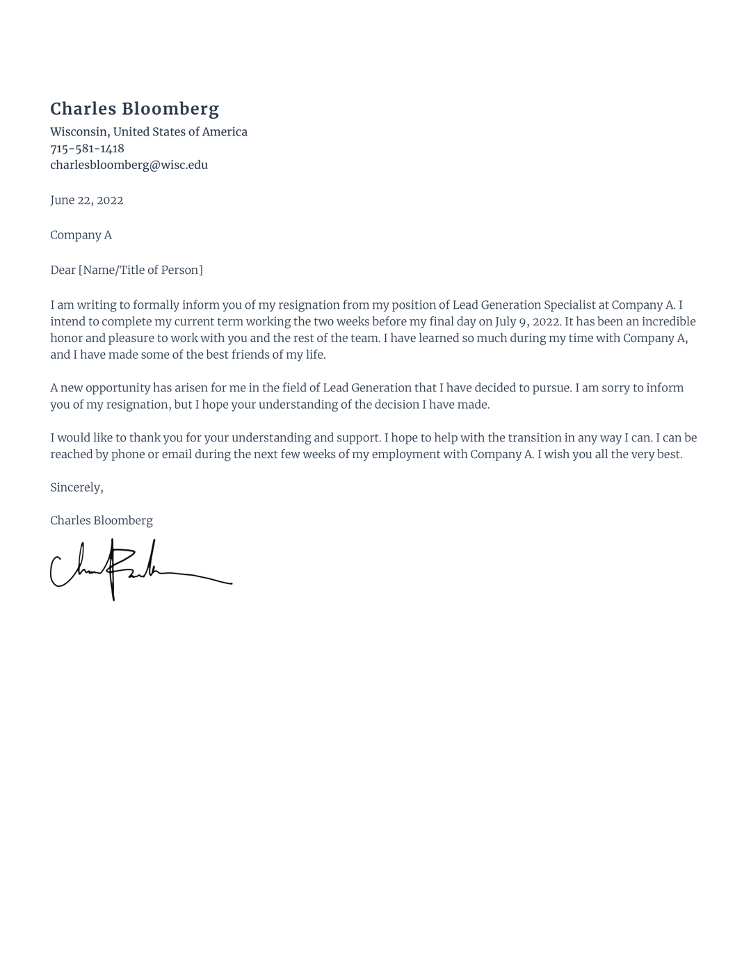 100+ Free Resignation Letter Templates & Samples - Rezi
