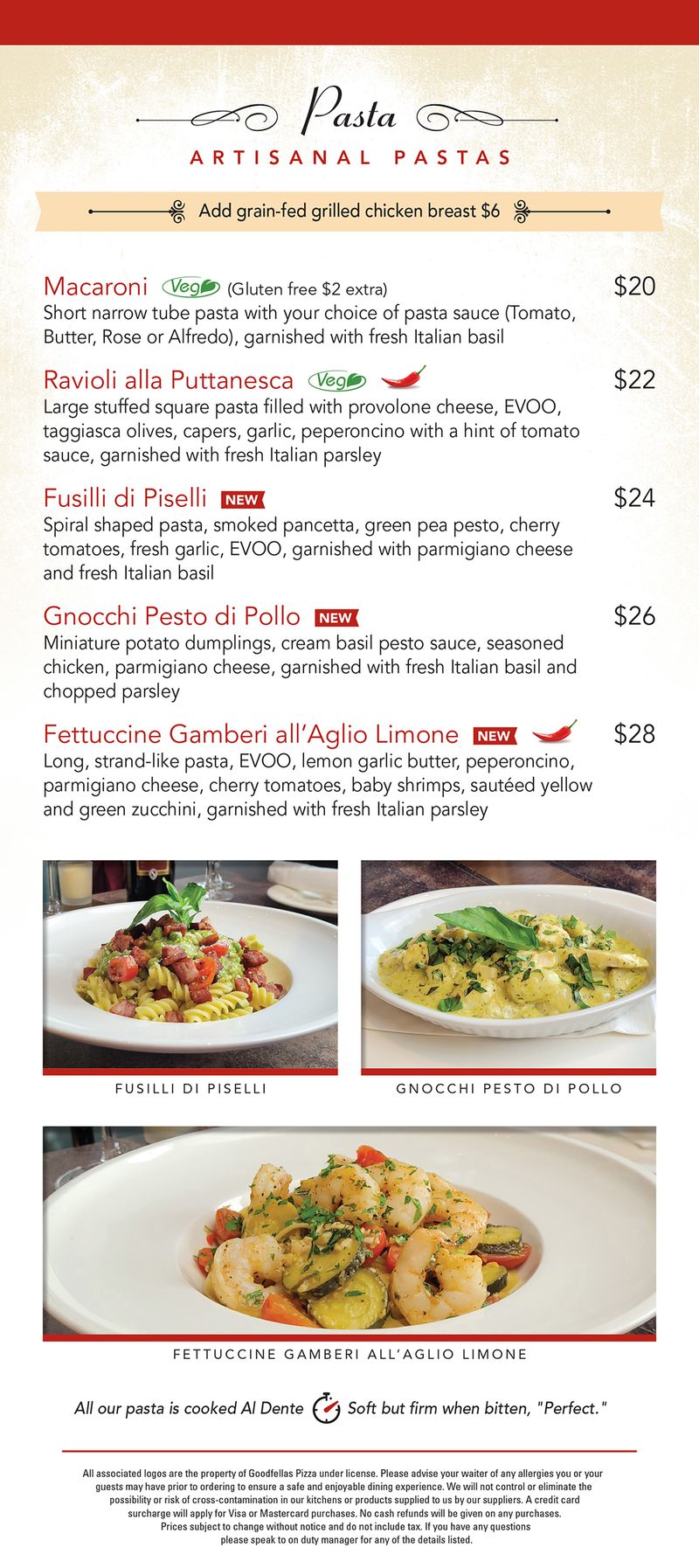 Goodfellas Wood Oven Pizza | Menu