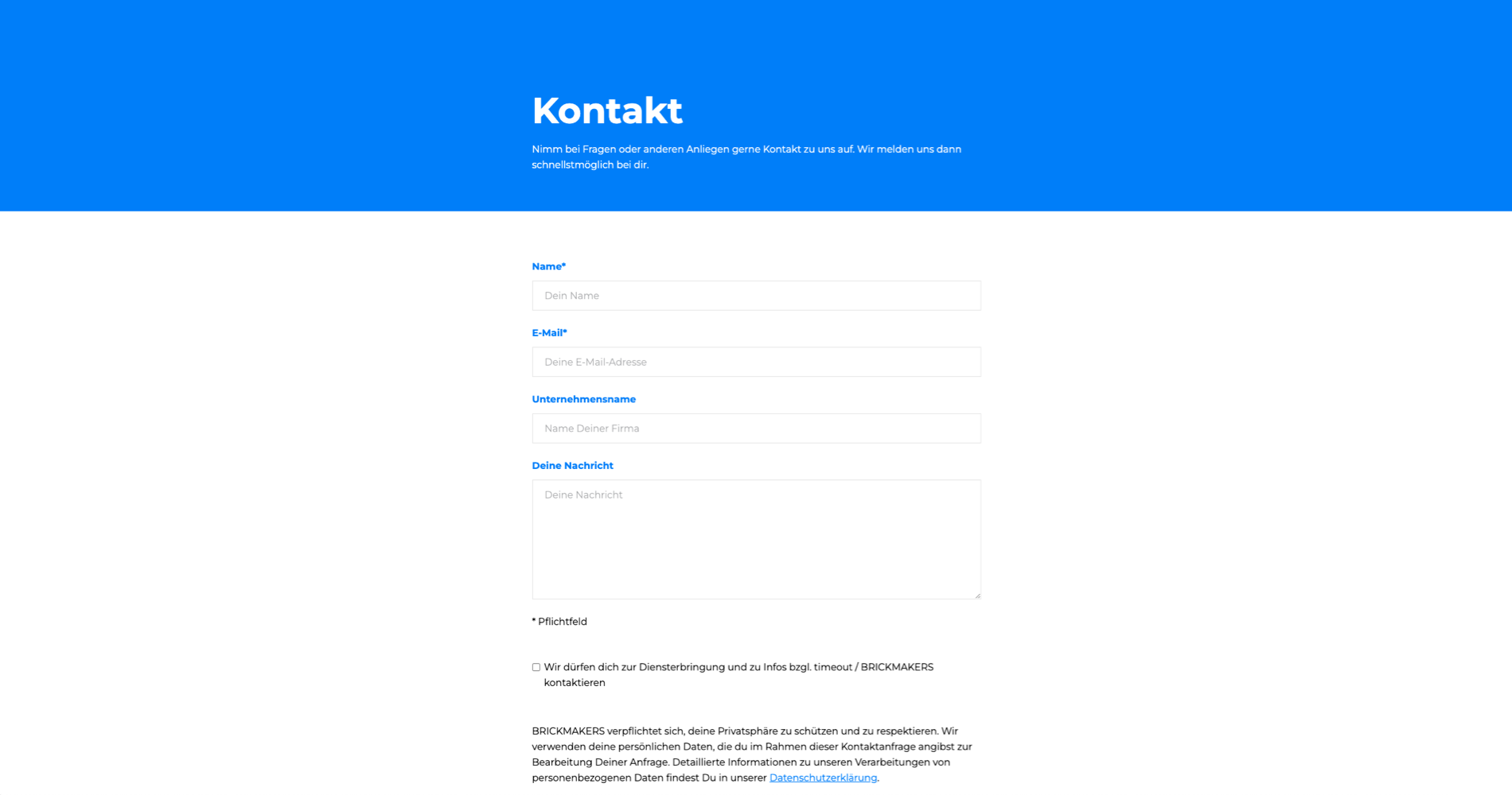 timeout App - Kontakt