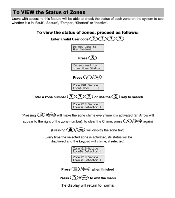 Texecom Zone Status View | All Secure Security Resources - Manuals & Pdf's
