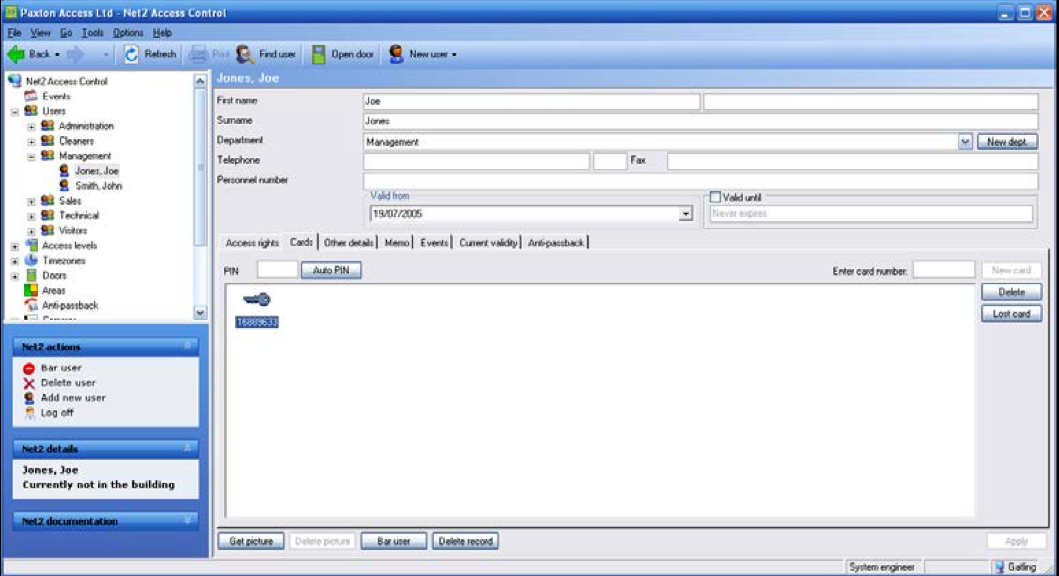 Paxton Net2 Invalidating Users and Tokens | All Secure Security ...