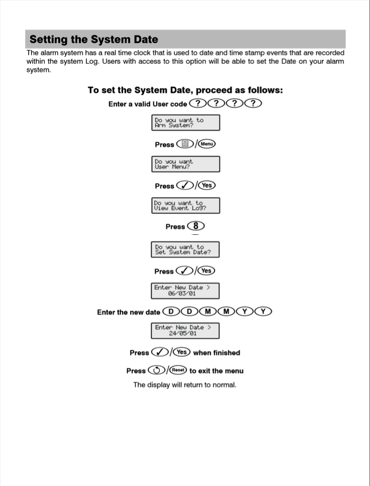 Texecom Set Date | All Secure Security Resources - Manuals & Pdf's