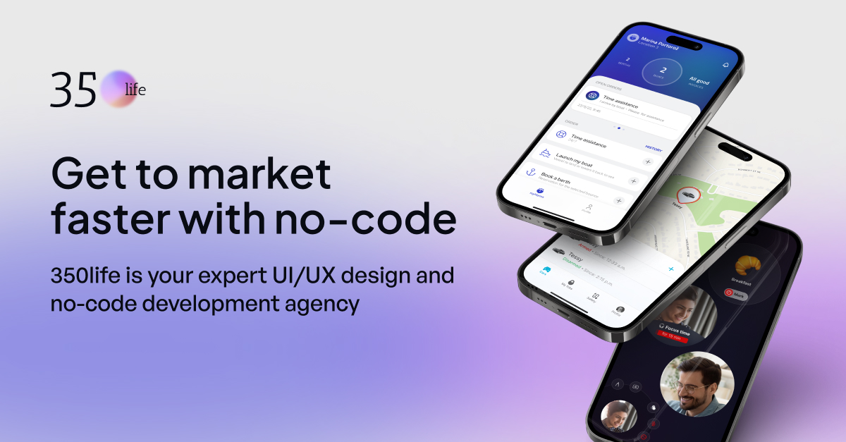 350life • UI/UX design & no-code development agency