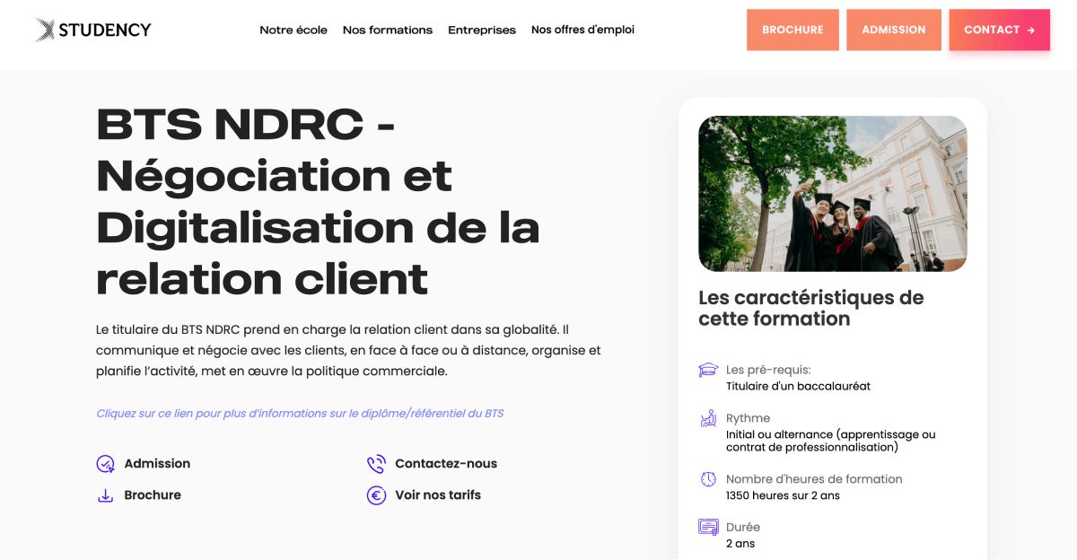 BTS Négociation et Digitalisation de la Relation Client - Studency