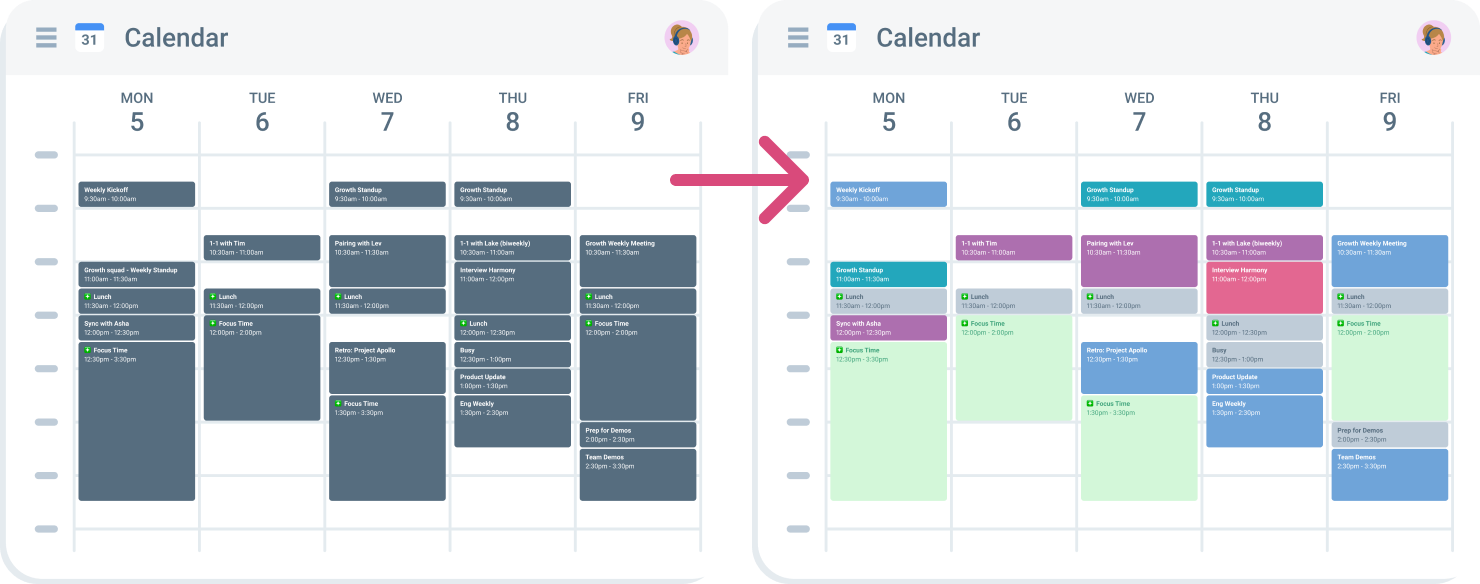 Color Coded Calendar Clockwise Clockwise