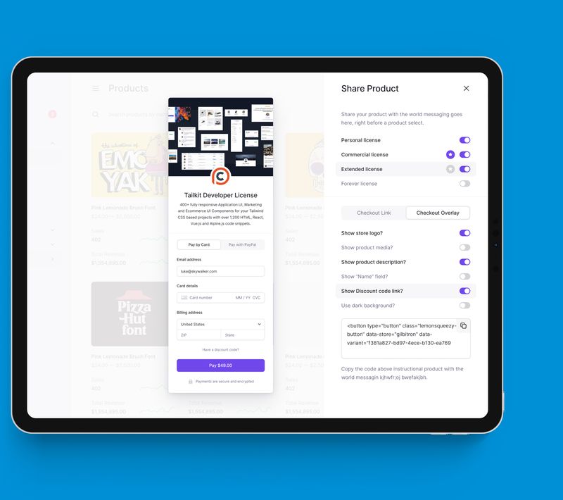 Checkout Overlays • Lemon Squeezy
