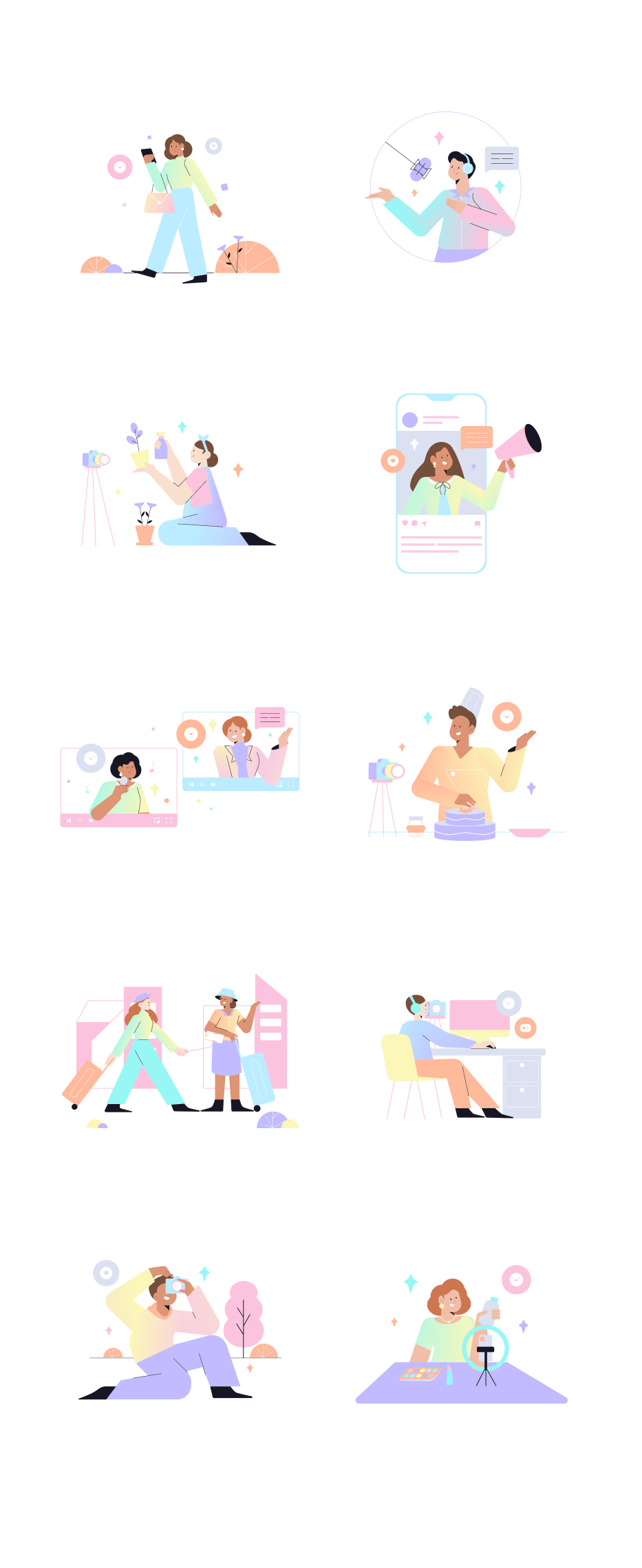 Influencers & Content Creators Illustrations | DrawKit