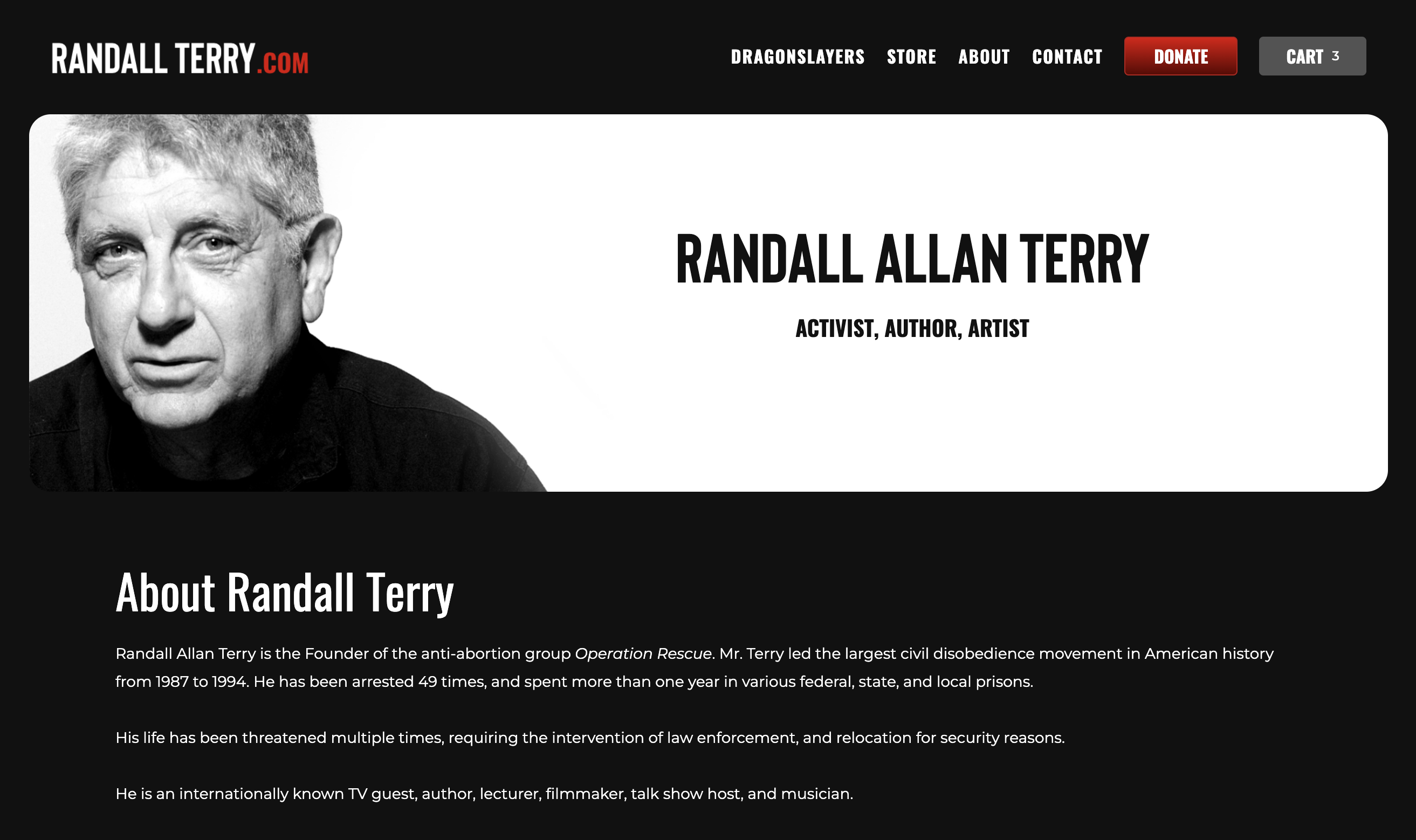 About Randall Terry - Activist, Author, Artist