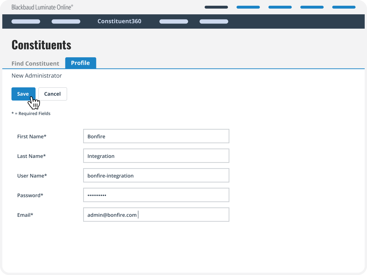 Bonfire Connect: TeamRaiser integration docs