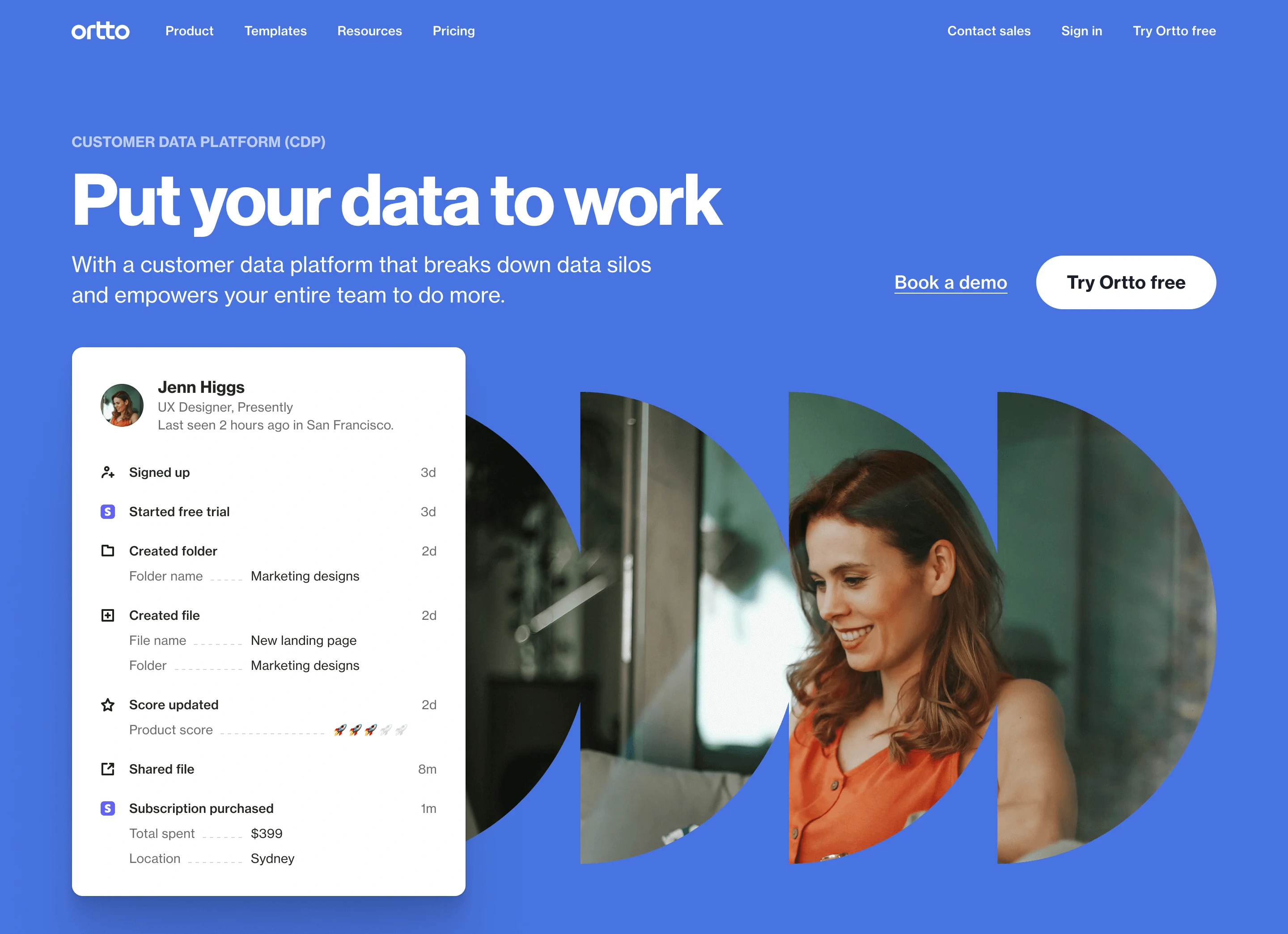 Ortto Data Platform Page Section Hero | Hero Section Design