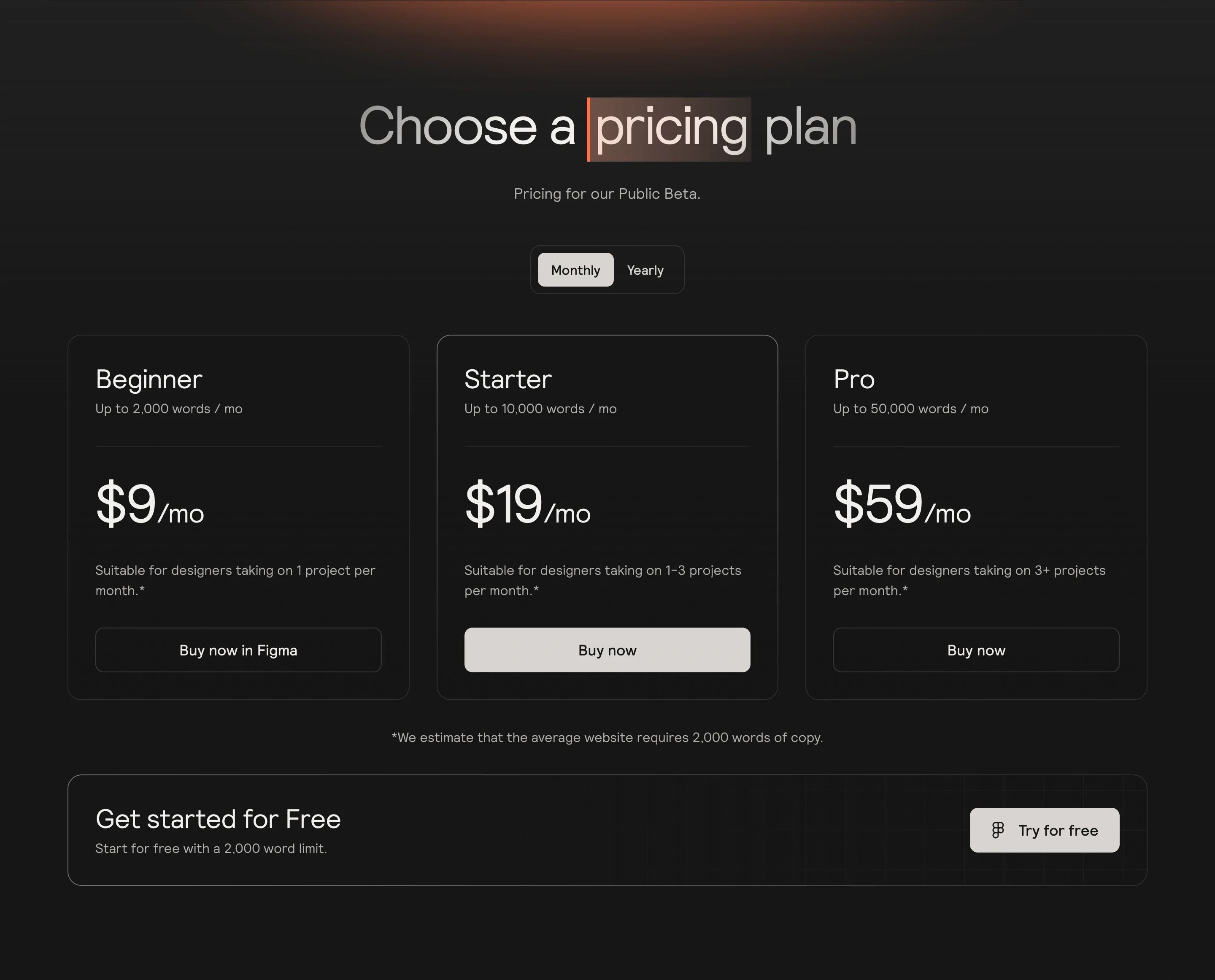 Double Makers Subscription Page Section Pricing | Pricing Section Design
