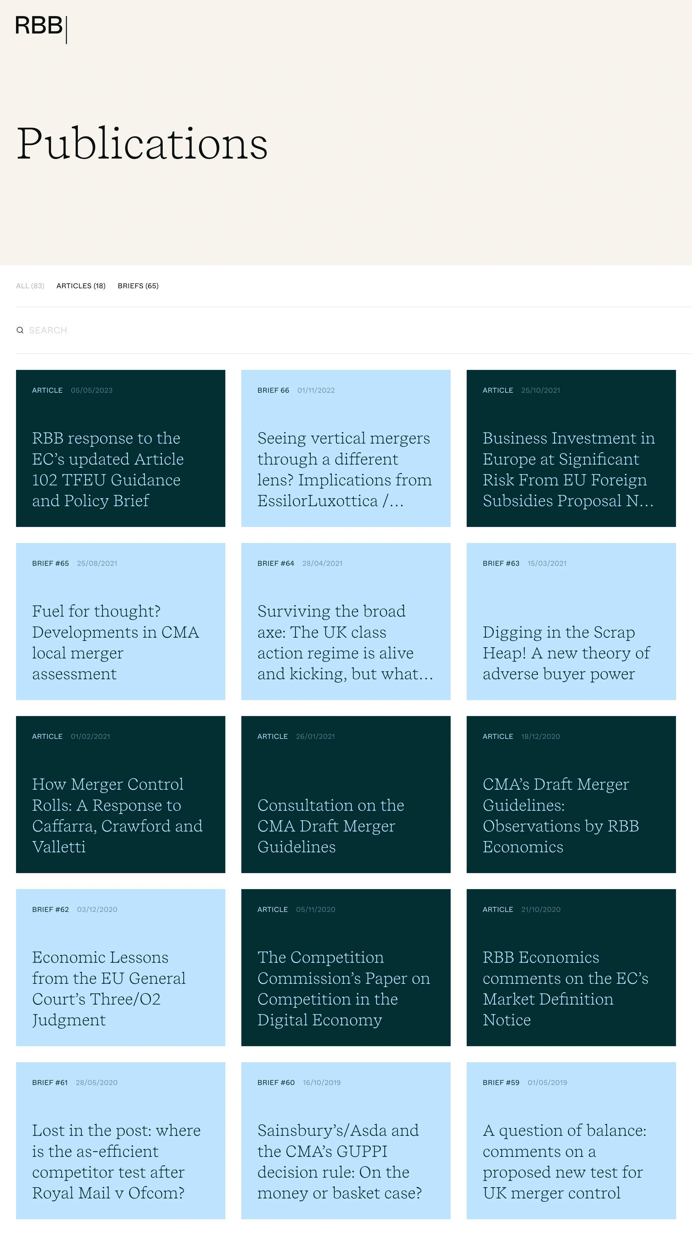 Rbbecon Publication Page Section Collection | Blog Section Design