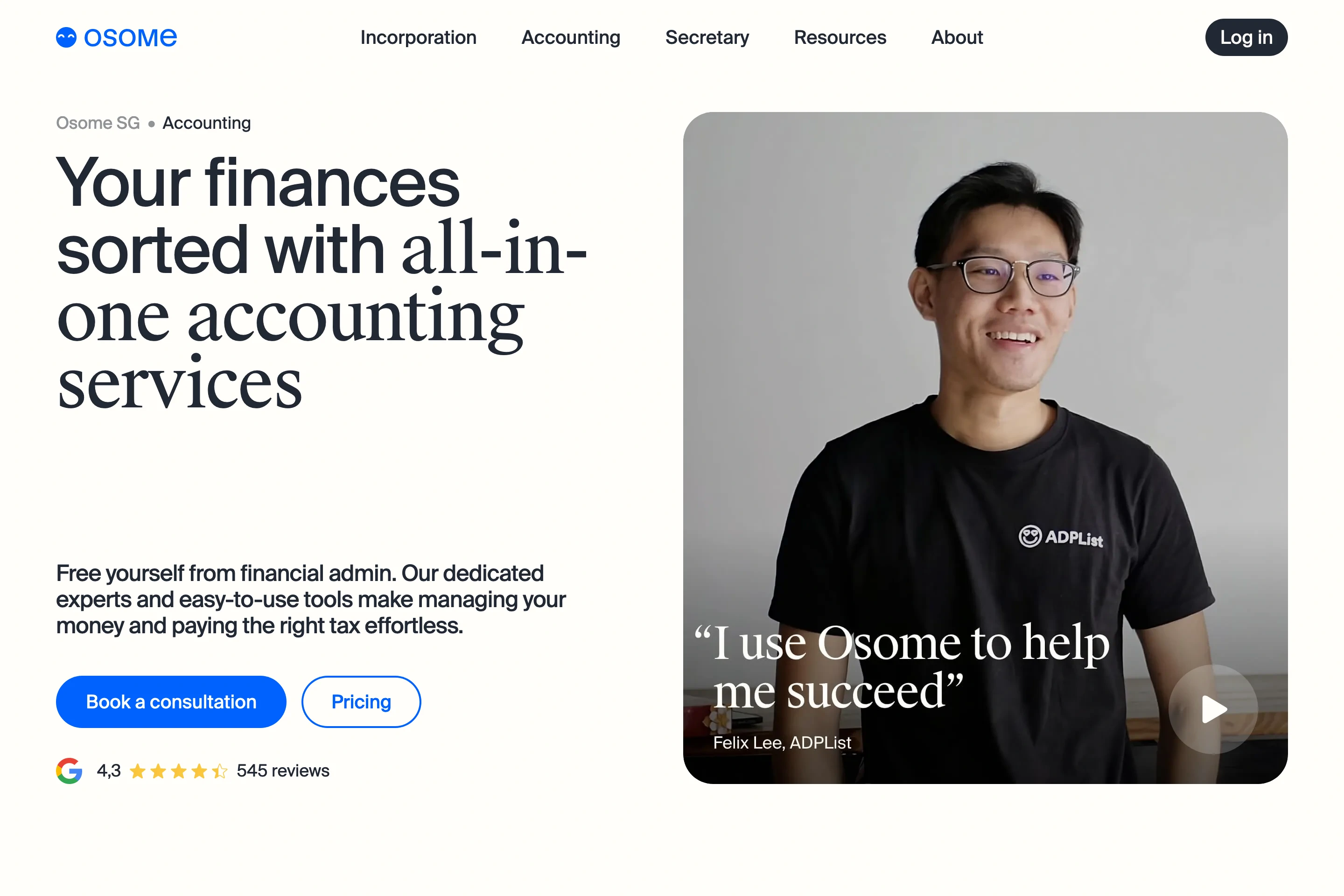 Osome Accounting Page Section Hero | Hero Section Design