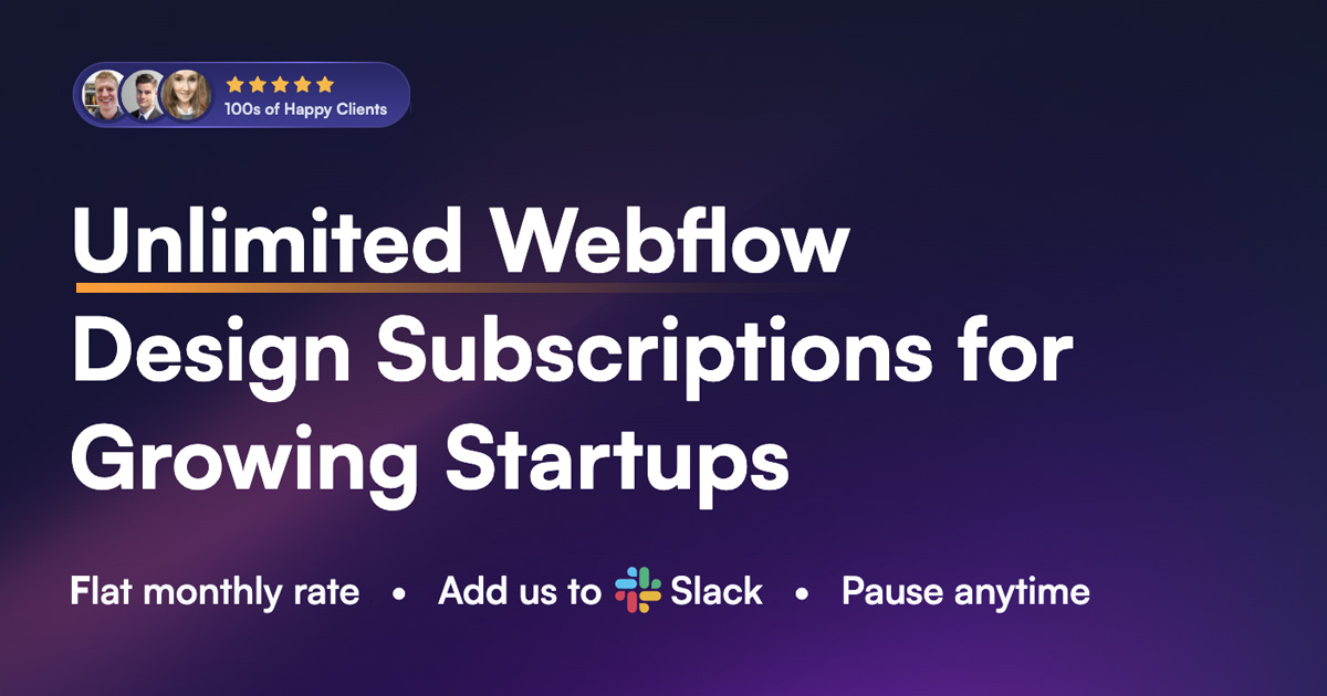 Design Dash - Unlimited Webflow Design Subscriptions for Growing Startups