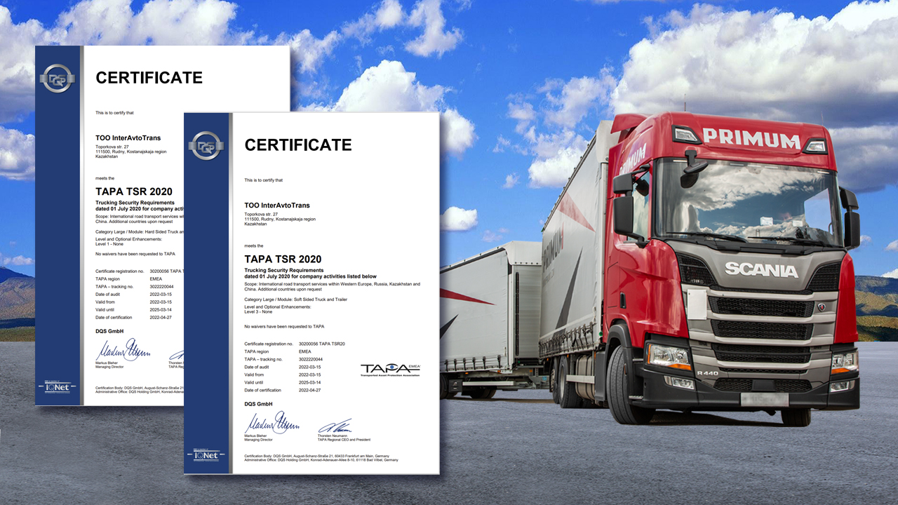 PRIMUM Successfully Renews TAPA TSR Certification