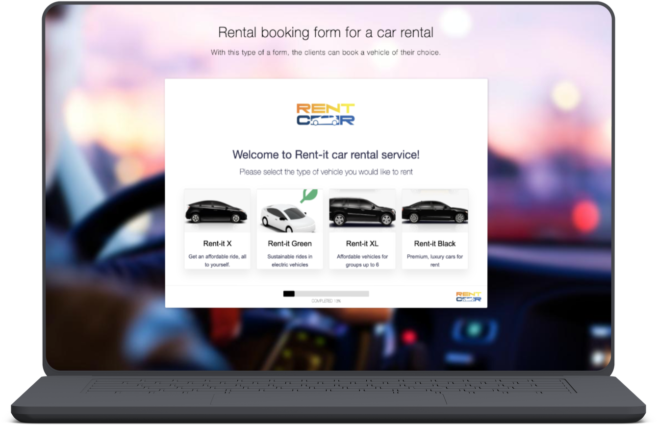 Car Rental Form Template