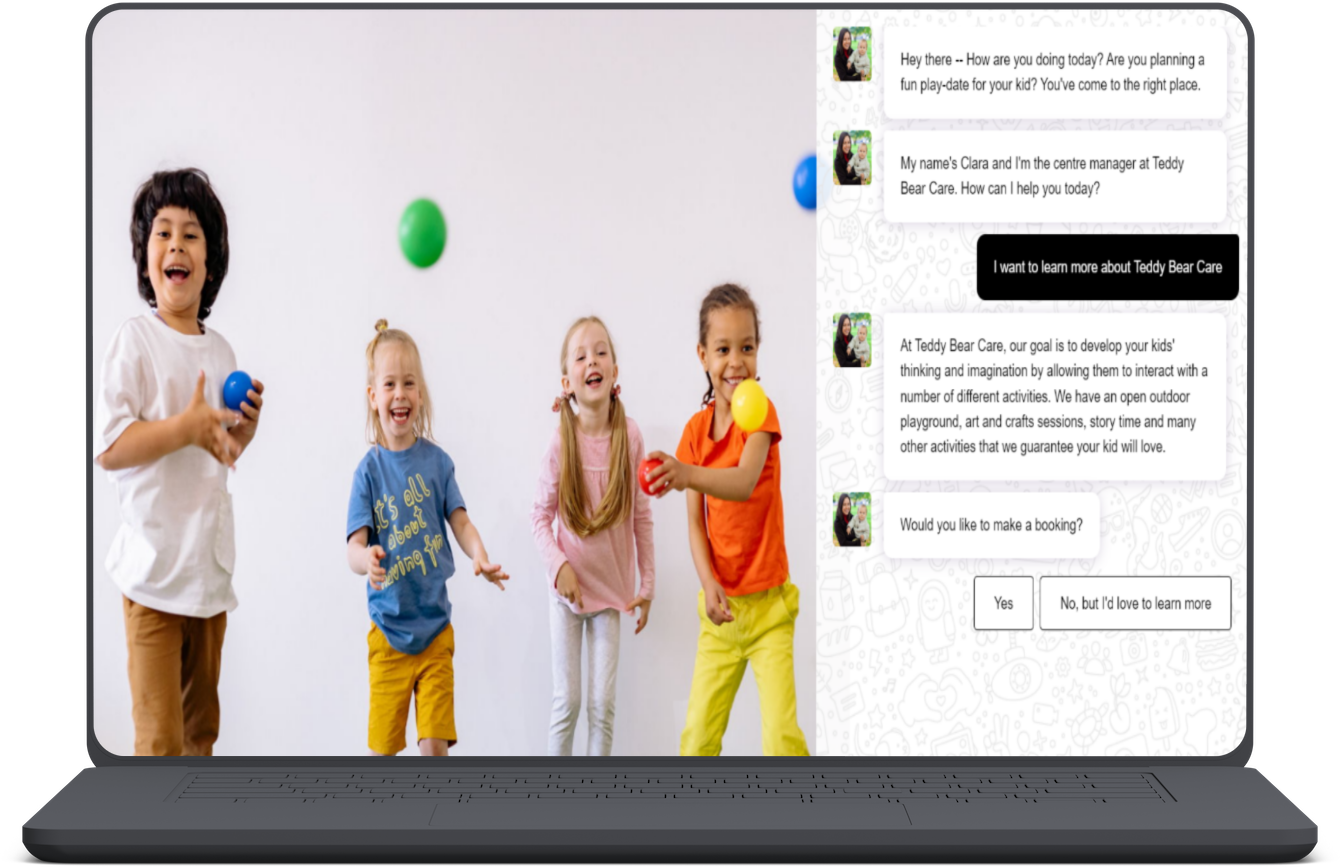 Playdate Website Conversational Landing Page Template