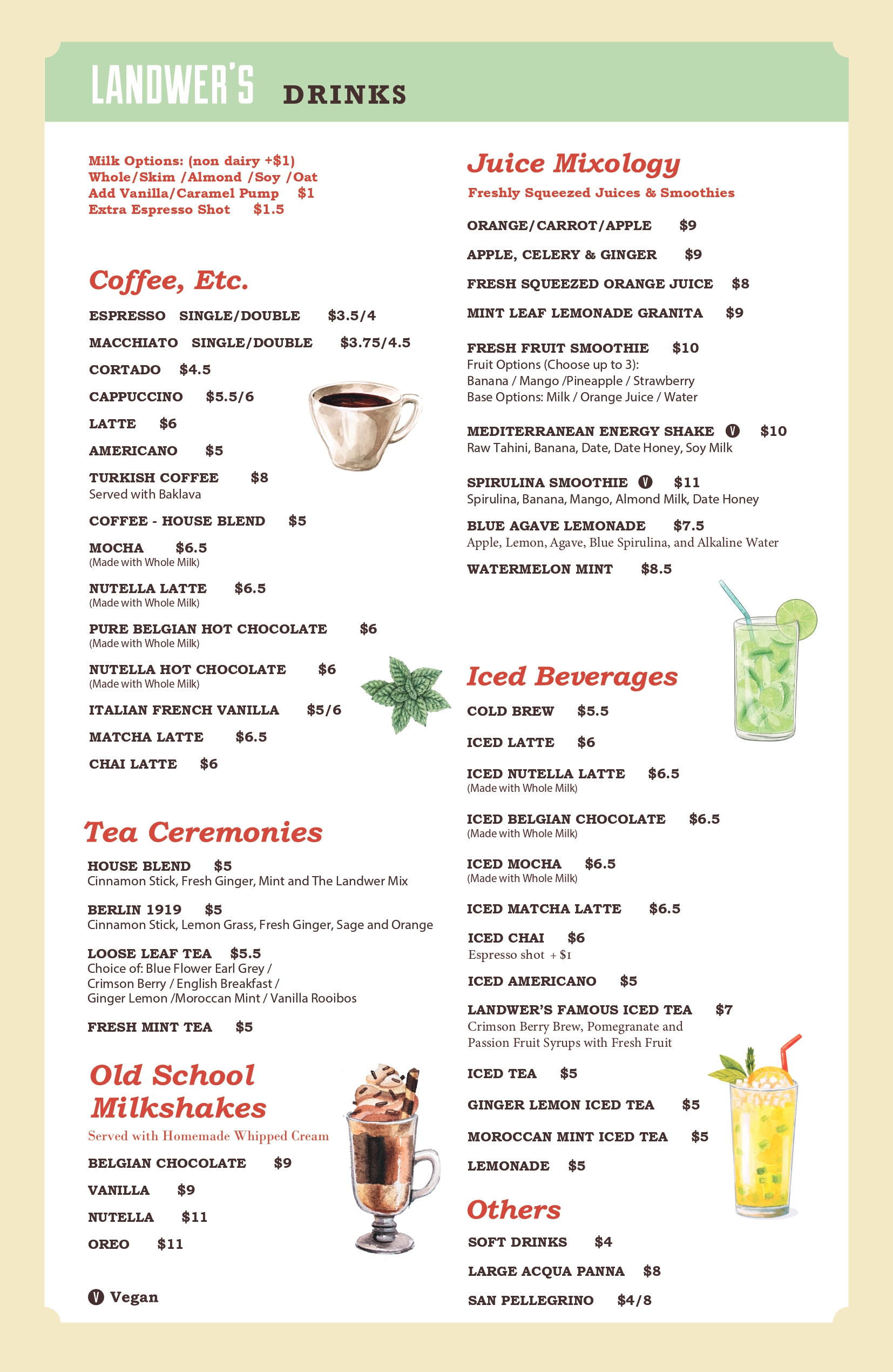 Our Menu | Landwer Cafe