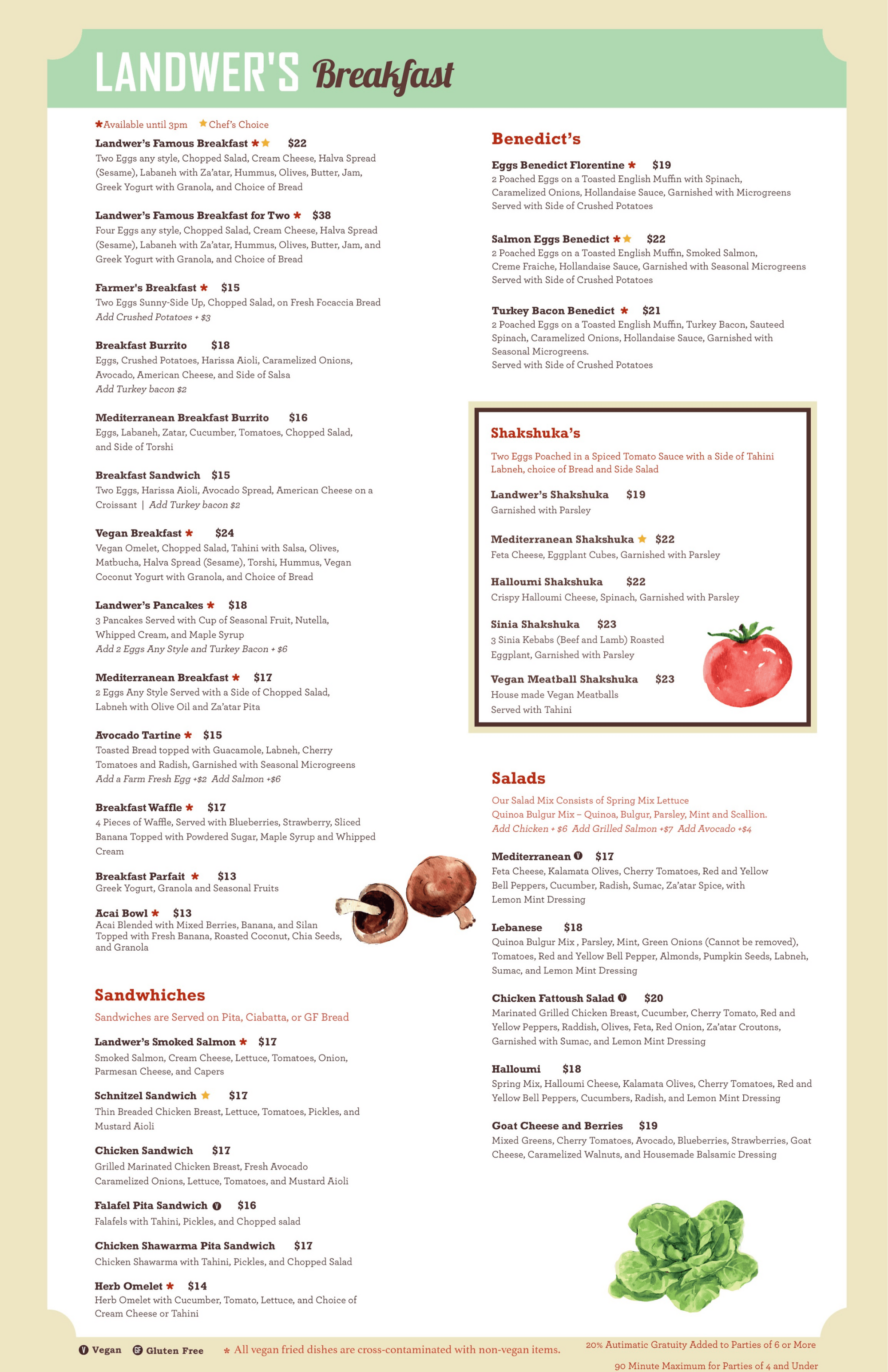 Our Menu | Landwer Cafe