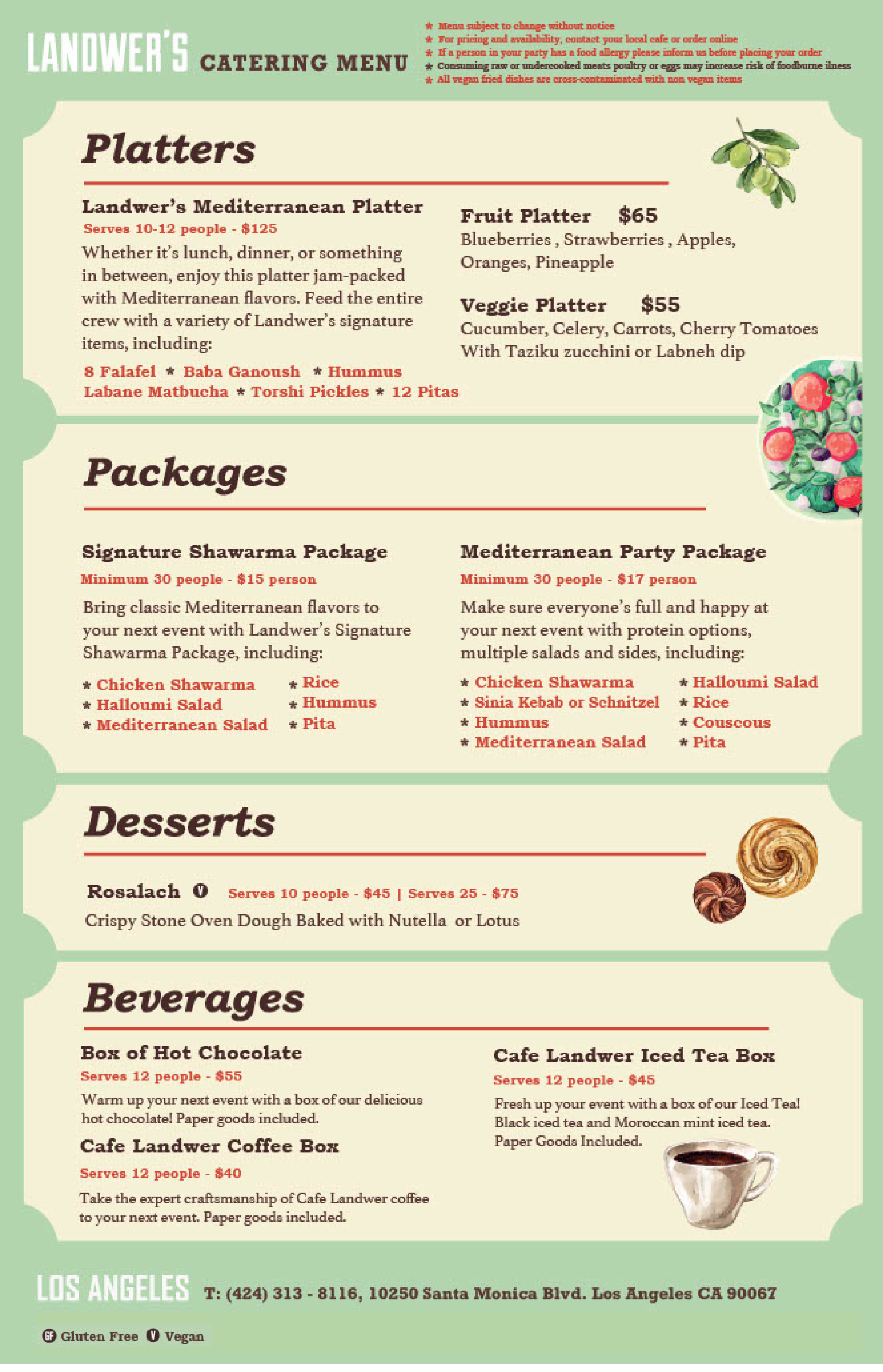 Our Menu | Landwer Cafe