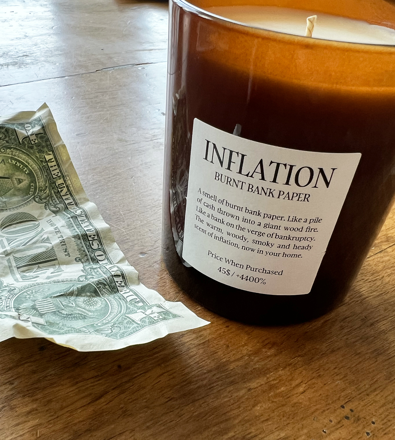 Inflation Candle - Smells like money’s burning.